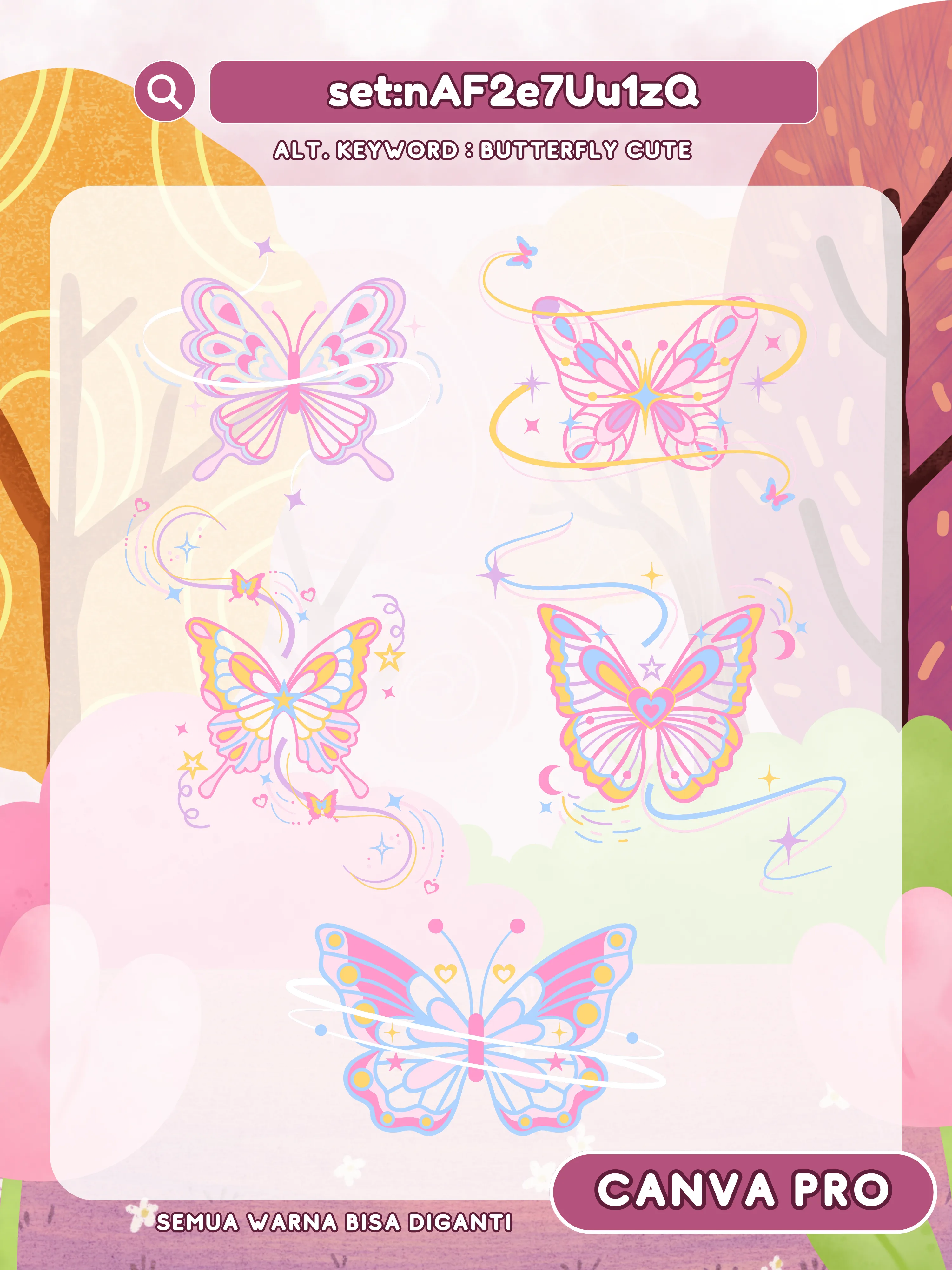 Kode Elemen Pink Tergemes di Canva!! | Galeri diposting oleh Choco Avo ...