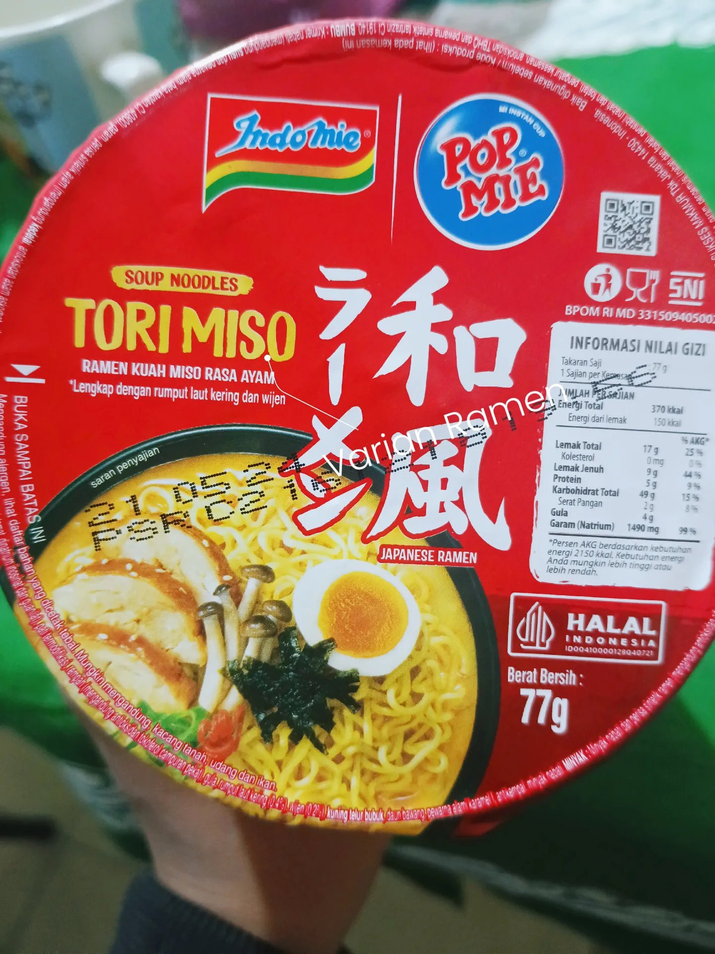 Review Pop Mie Ramen Tori Miso | Galeri diposting oleh Sakura Citra ...
