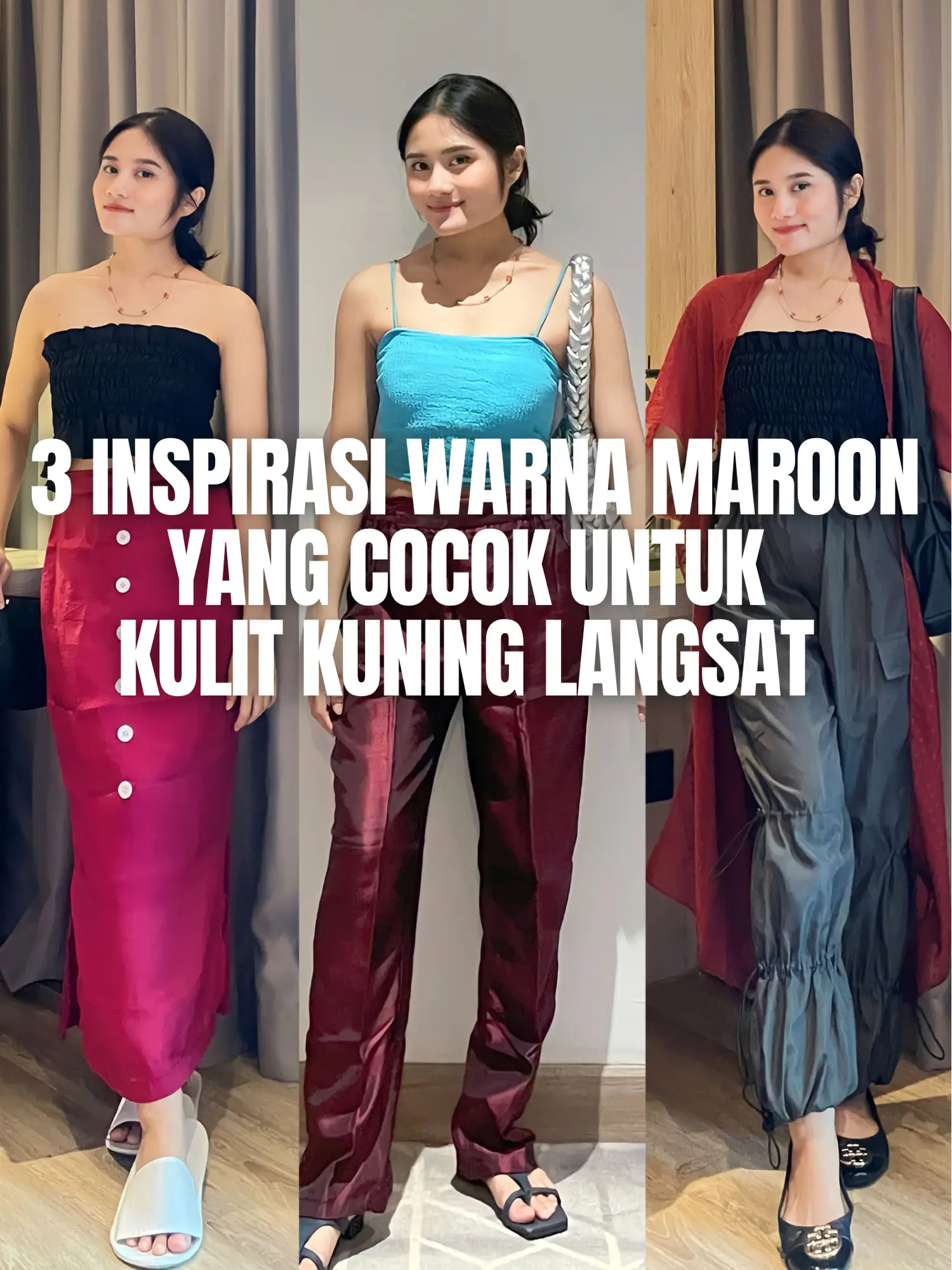 WARNA MAROON INI COCOK UNTUK KULIT KUNING LANGSAT ️ | Galeri diposting oleh Della Ananda | Lemon8