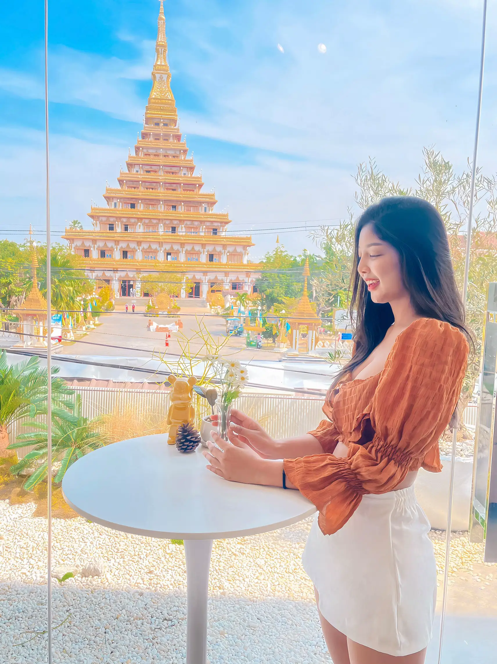 Tempris cafe 🛕 คาเฟ่วิววัดสวยๆ | แกลเลอรีที่โพสต์โดย Pimsane 🪻💜 | Lemon8