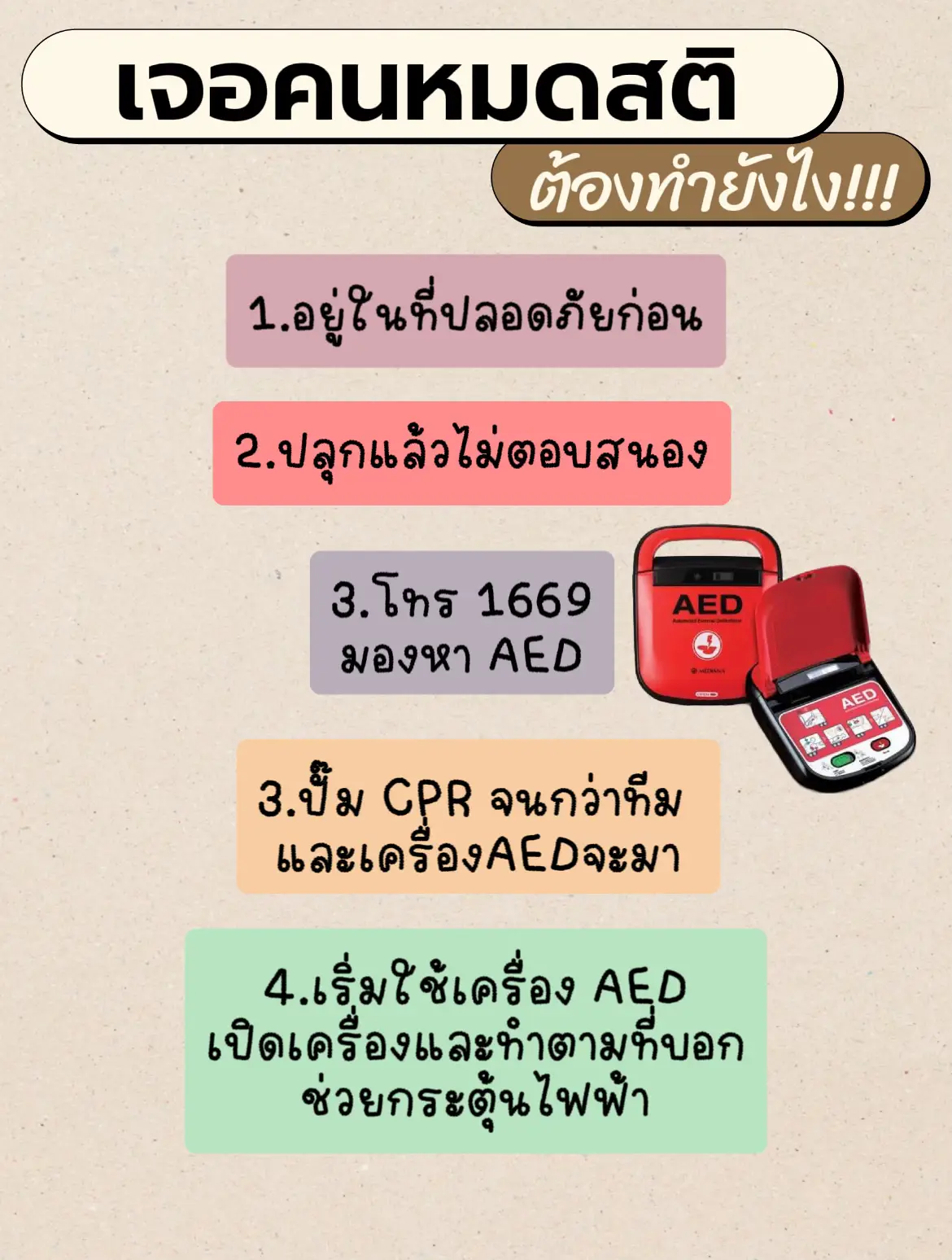 ตกใจ!! เจอคนหมดสติ เมื่อไหร่ต้อง CPR | แกลเลอรีที่โพสต์โดย หมอออม | Lemon8