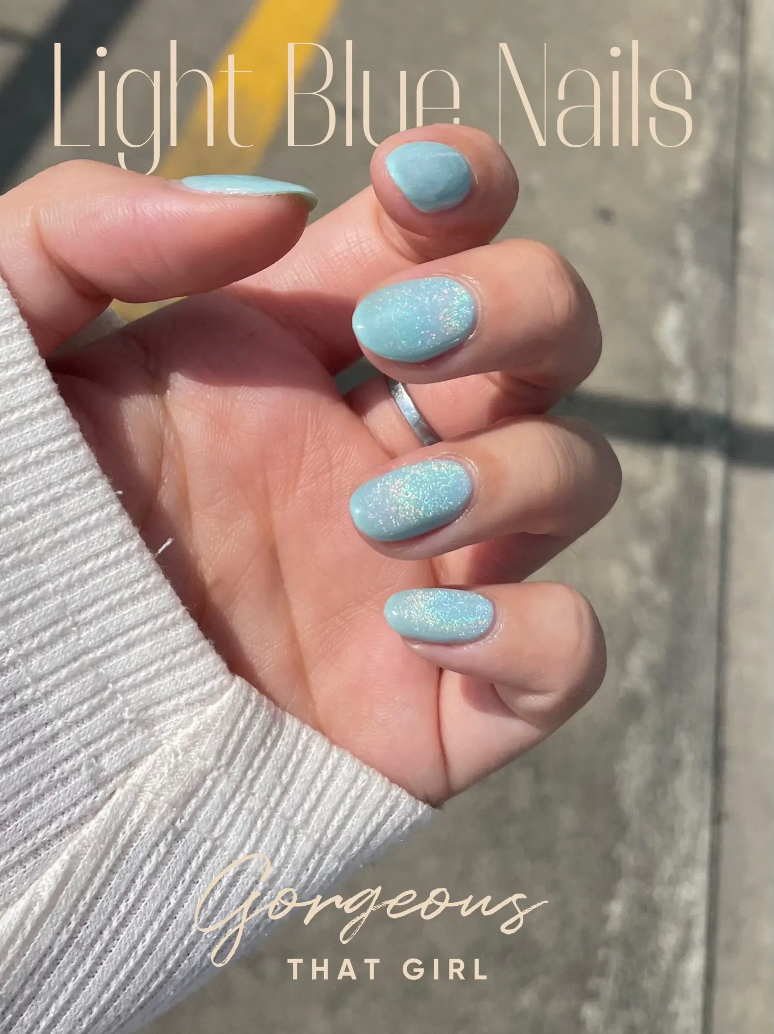 Light Blue Nails | แกลเลอรีที่โพสต์โดย JBboomboom | Lemon8