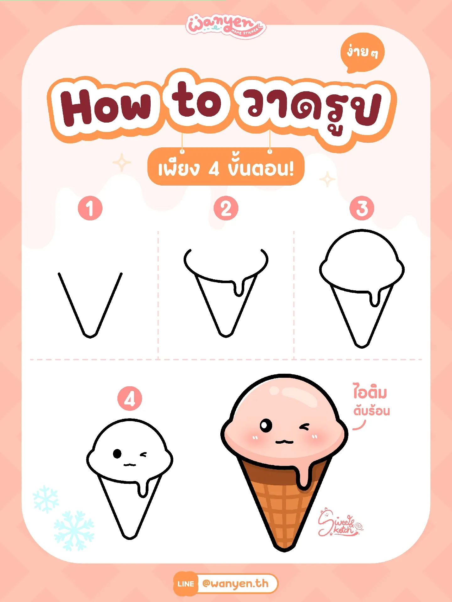 วาดไอติมดับร้อนใน 4 ขั้นตอน 🍦🔥 แกลเลอรีที่โพสต์โดย Wyสติกเกอร์ชื่อ