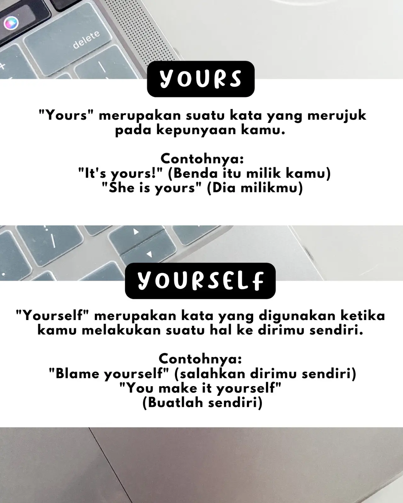 Mengenal Perbedaan “You, Your, Yours, Yourself” 📖 | Galeri diposting ...