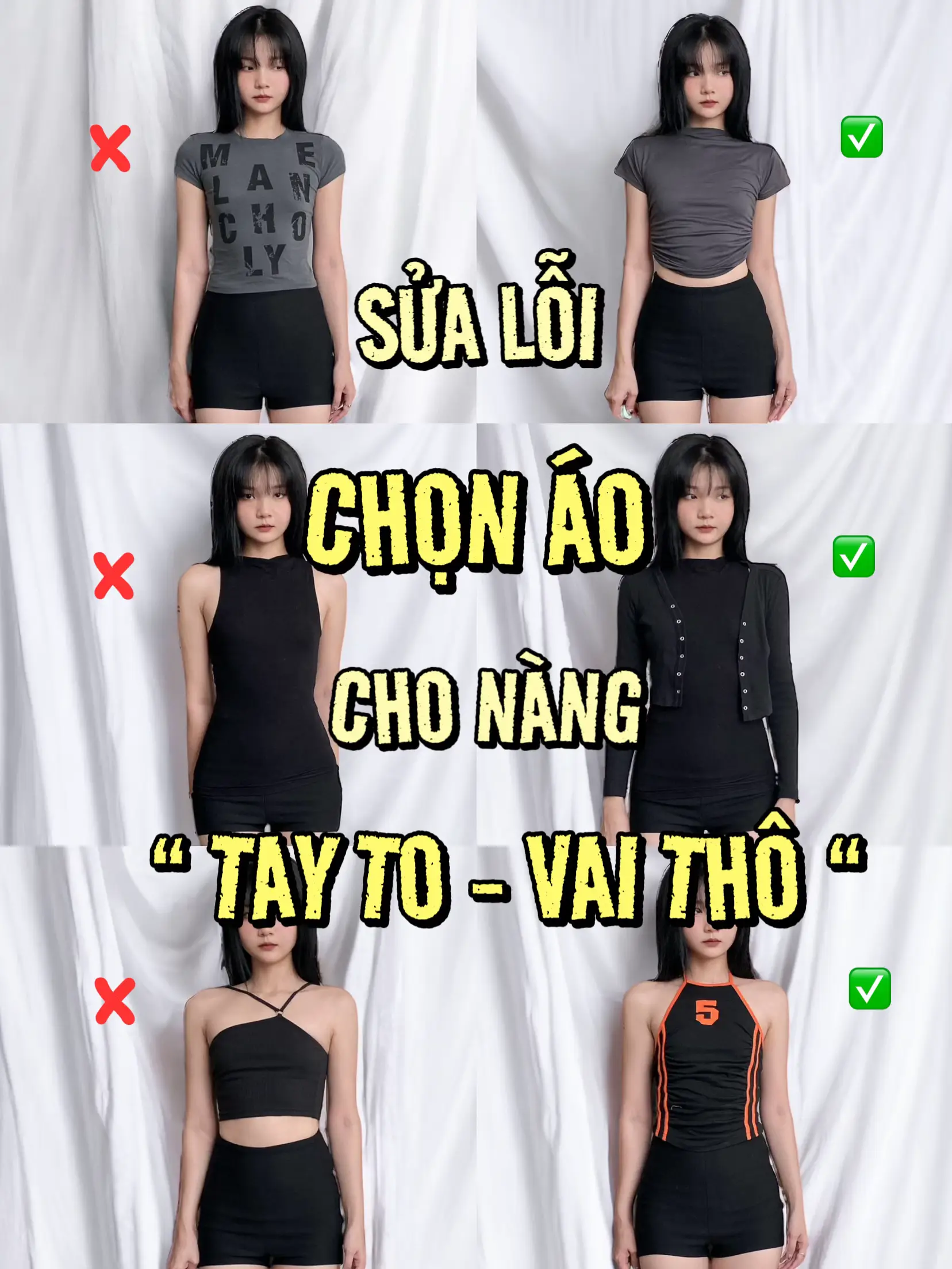 SỬA LỖI CHỌN ÁO CHO NÀNG “ TAY TO - VAI THÔ “ | Bộ sưu tập do Vibu đăng | Lemon8