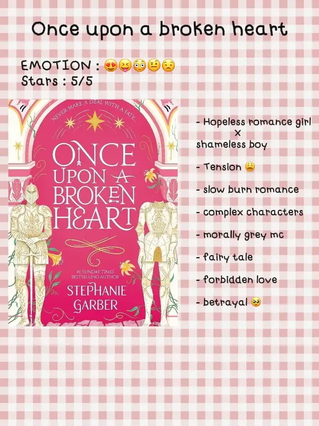 Review Once Upon A Broken Heart (นิยายภาษาอังกฤษ) 🍎🦊 | แกลเลอรีที่โพสต์โดย Bookgirlie_2002 | Lemon8