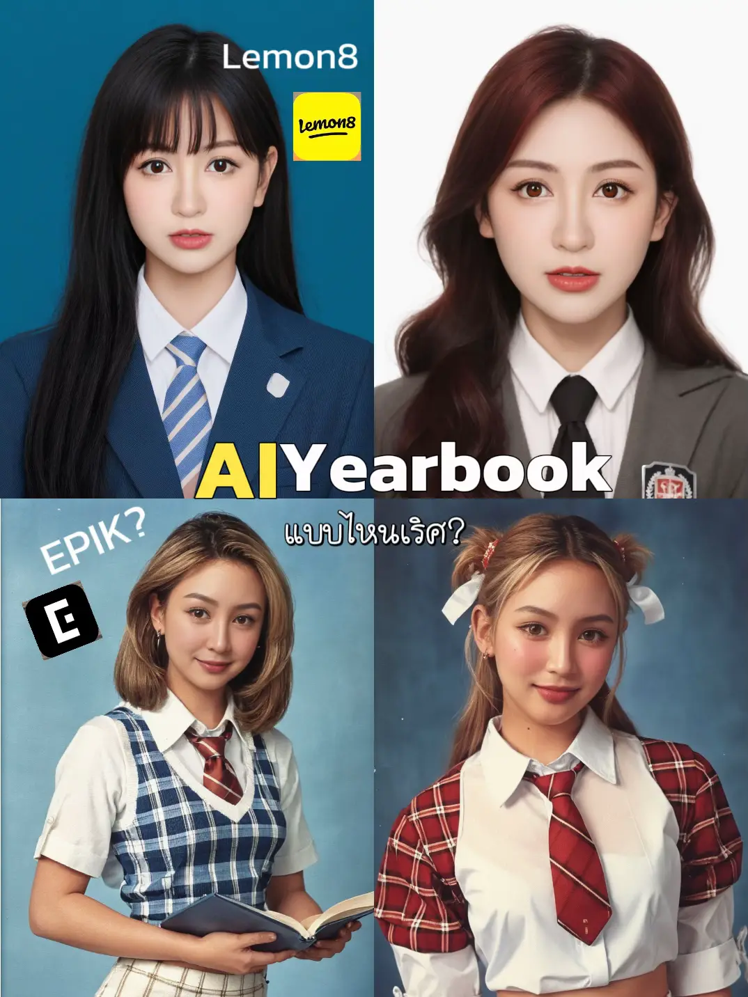 AI Year Book แบบฟรีหรือเสียตังค์? | แกลเลอรีที่โพสต์โดย ตะเล็กก | Lemon8