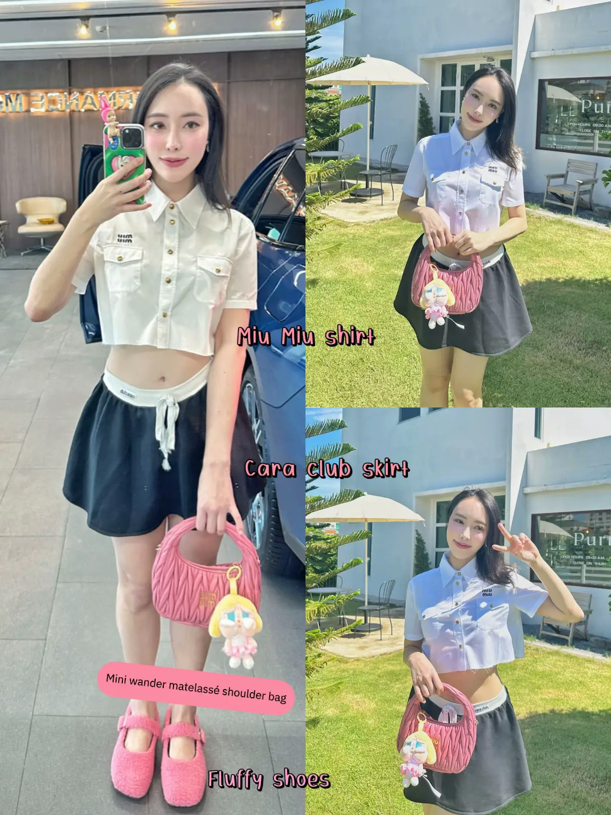 เเมทช์ลุค🎀MIU MIU🎀 แบบน่ารักตะโกน!🩷🤍🩵 | แกลเลอรีที่โพสต์โดย Jjirasuri | Lemon8