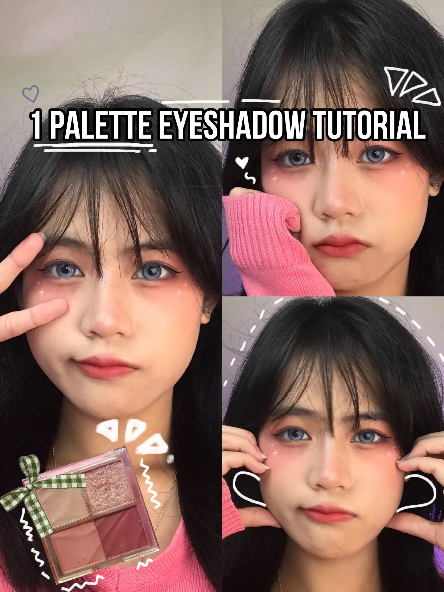 1 palette eyeshadow turorial 🫶 | Galeri diposting oleh Monica • | Lemon8