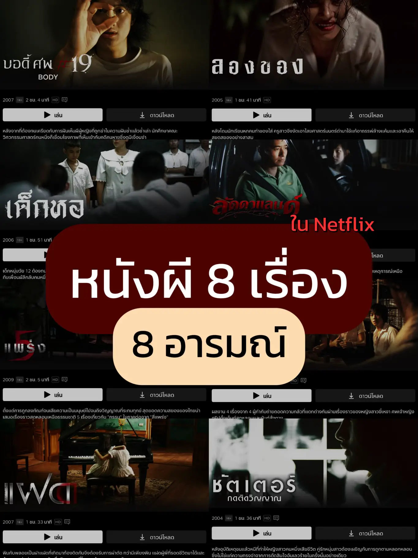 หนังผี 8เรื่อง 8อารมณ์(ใน Netflix)ที่ห้ามพลาด👻 | แกลเลอรีที่โพสต์โดย Washi | Lemon8