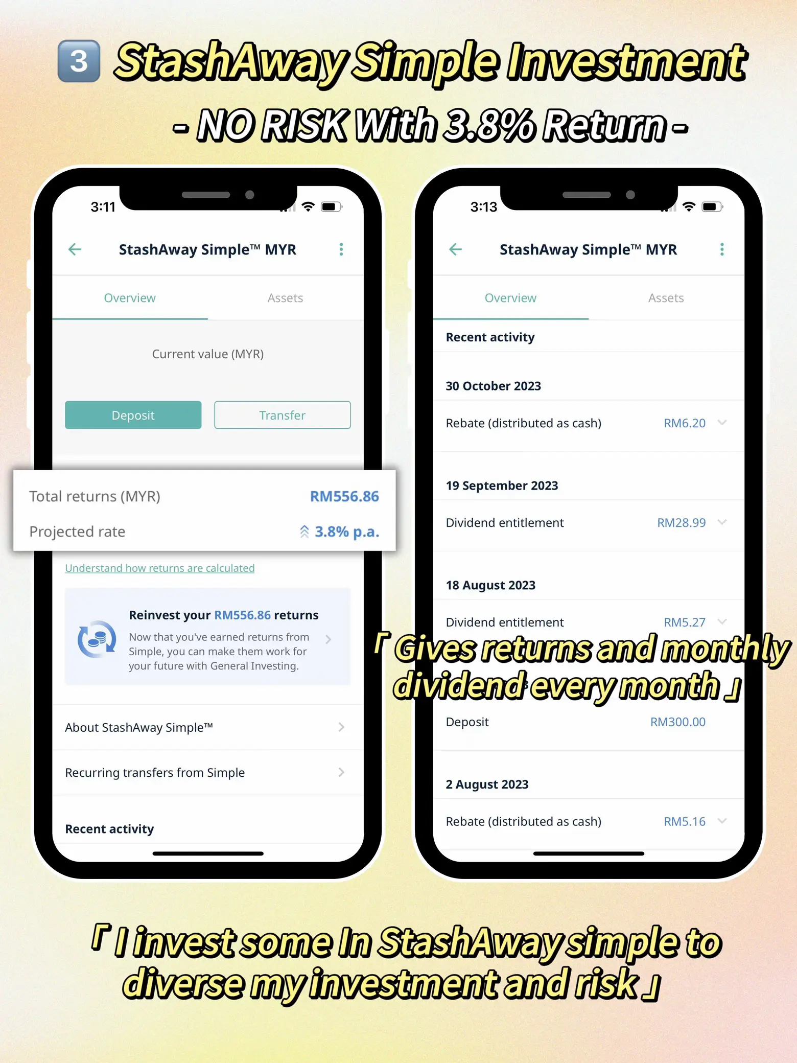 ‼️HOW I INVEST WITH STASHAWAY | LOW RISK‼️ | Galeri diposting oleh Itschichi | Lemon8