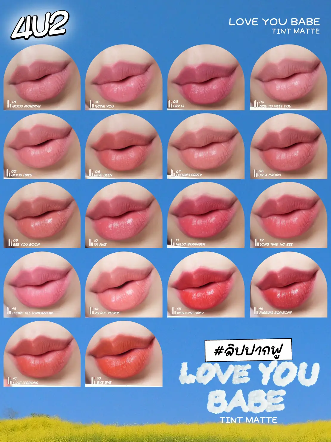 สวอชลิปแมตต์ออกใหม่4U2 สวอชทุกสี เนื้อฟูมาก🧡 | แกลเลอรีที่โพสต์โดย toonmett | Lemon8