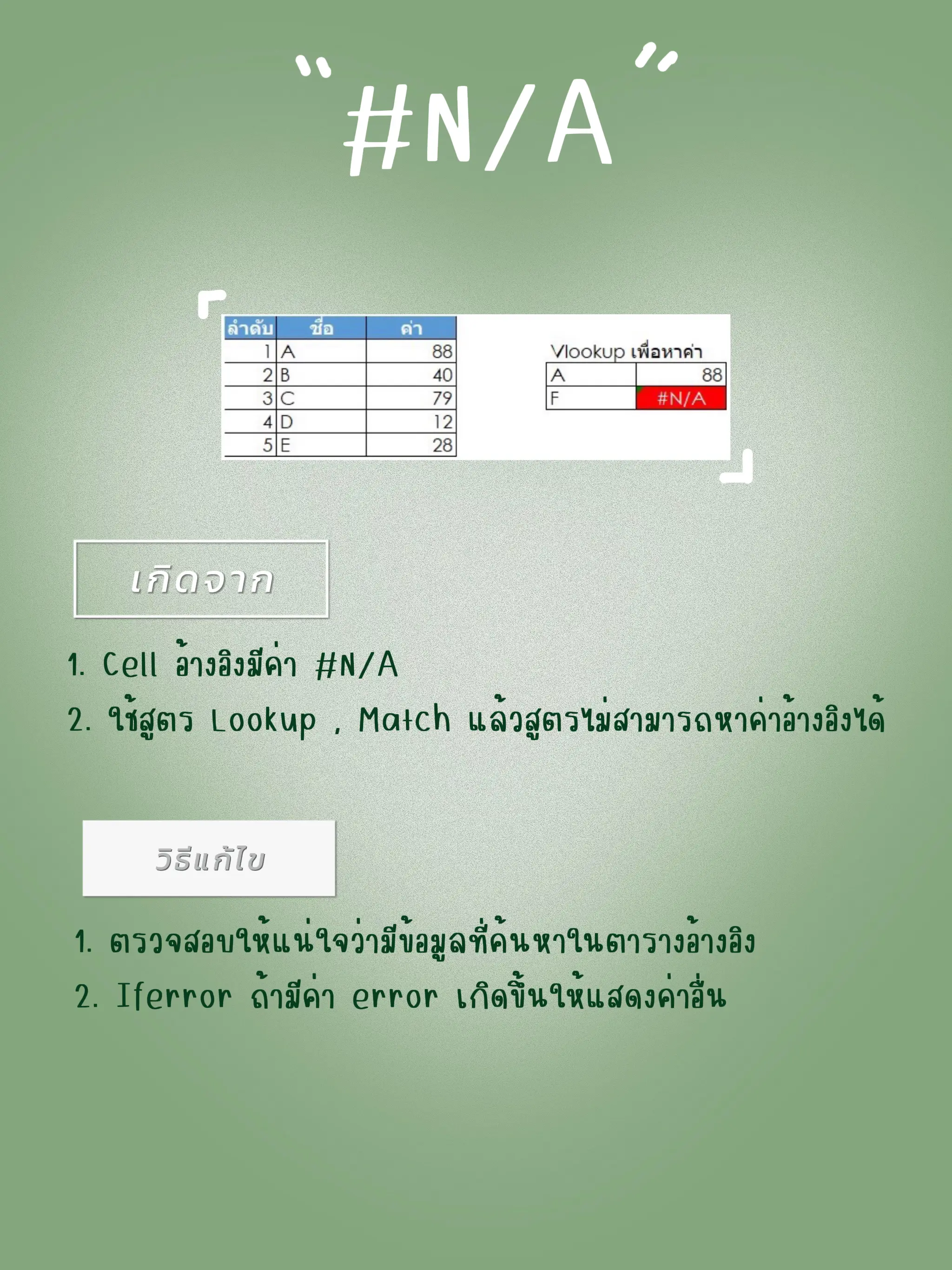 IFERROR - แสดงค่า เมื่อเกิดข้อผิดพลาด | วิดีโอที่เผยแพร่โดย Excel So Ezy | Lemon8