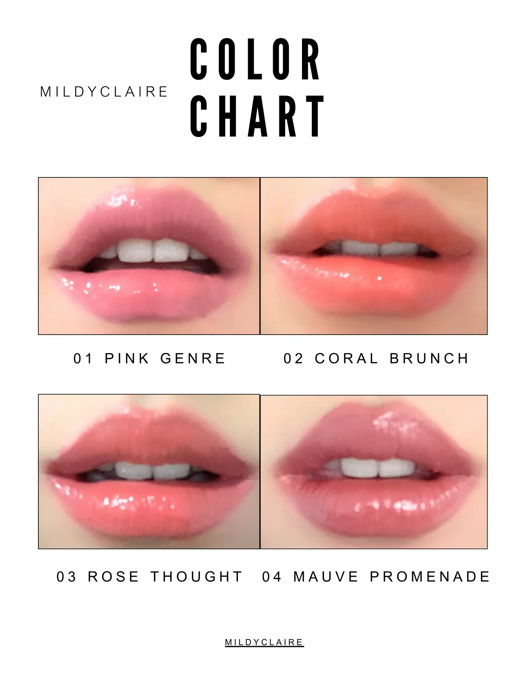Lips color chart🍓 | แกลเลอรีที่โพสต์โดย Mildyclaire | Lemon8
