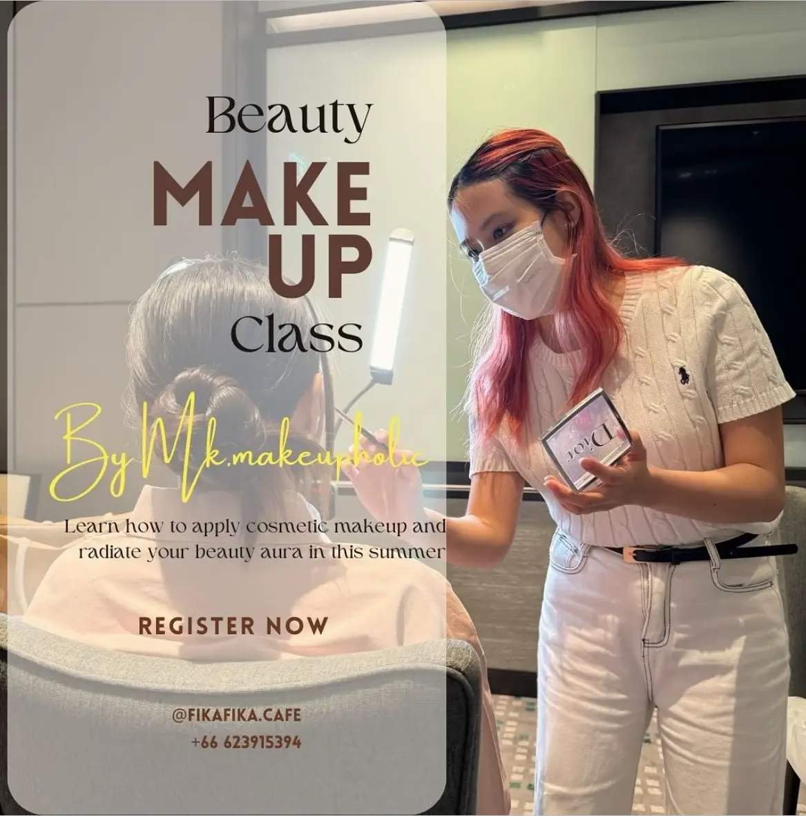 Makeup class เวิร์คช็อปเรียนแต่งหน้า🎨ที่คาเฟ่ห้วยขวาง | แกลเลอรีที่โพสต์โดย Minttkai | Lemon8