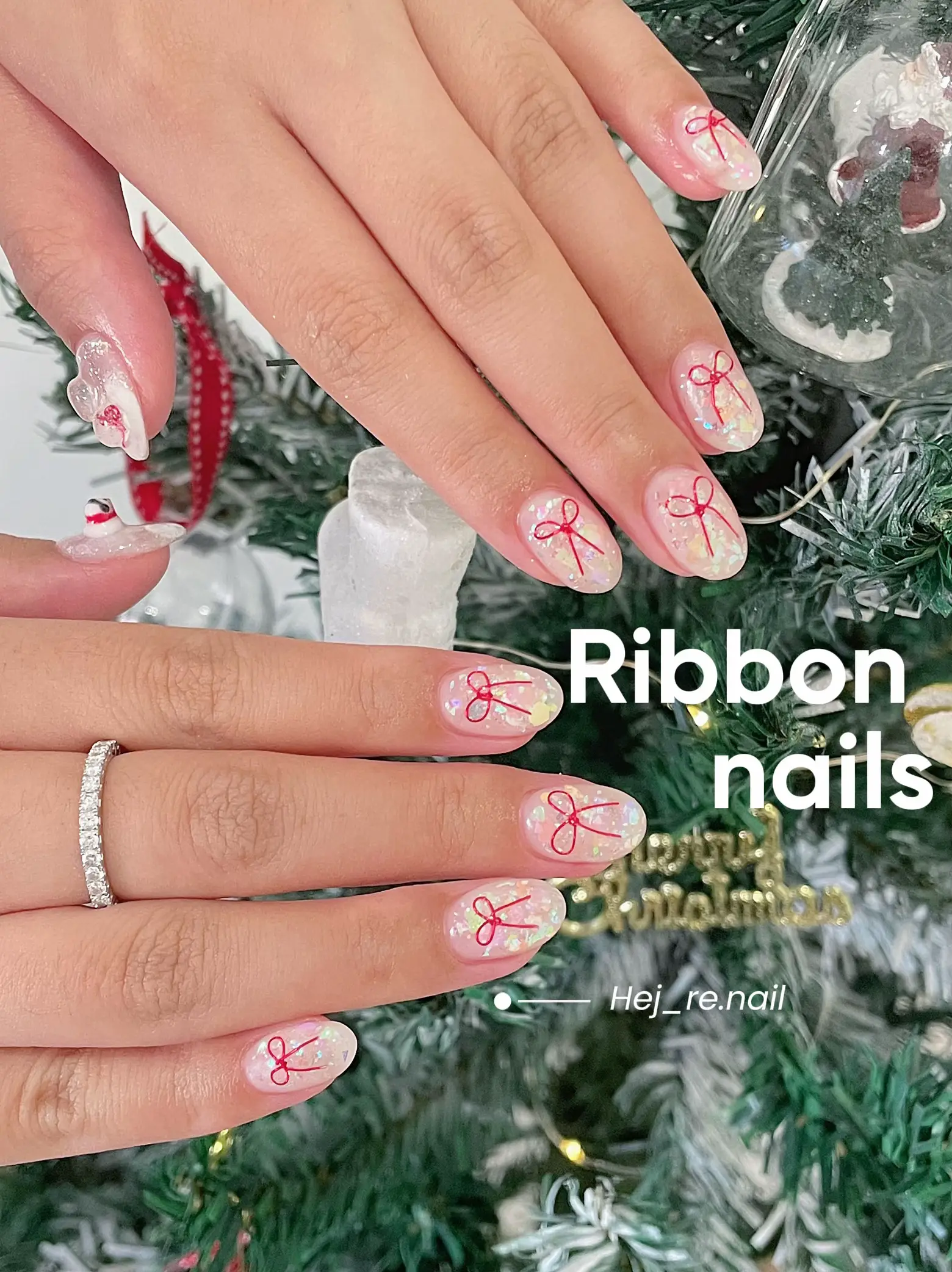 Ribbon nails / ไอเดียเล็บลายโบว์ 🎀 | แกลเลอรีที่โพสต์โดย hej_re.nail ...