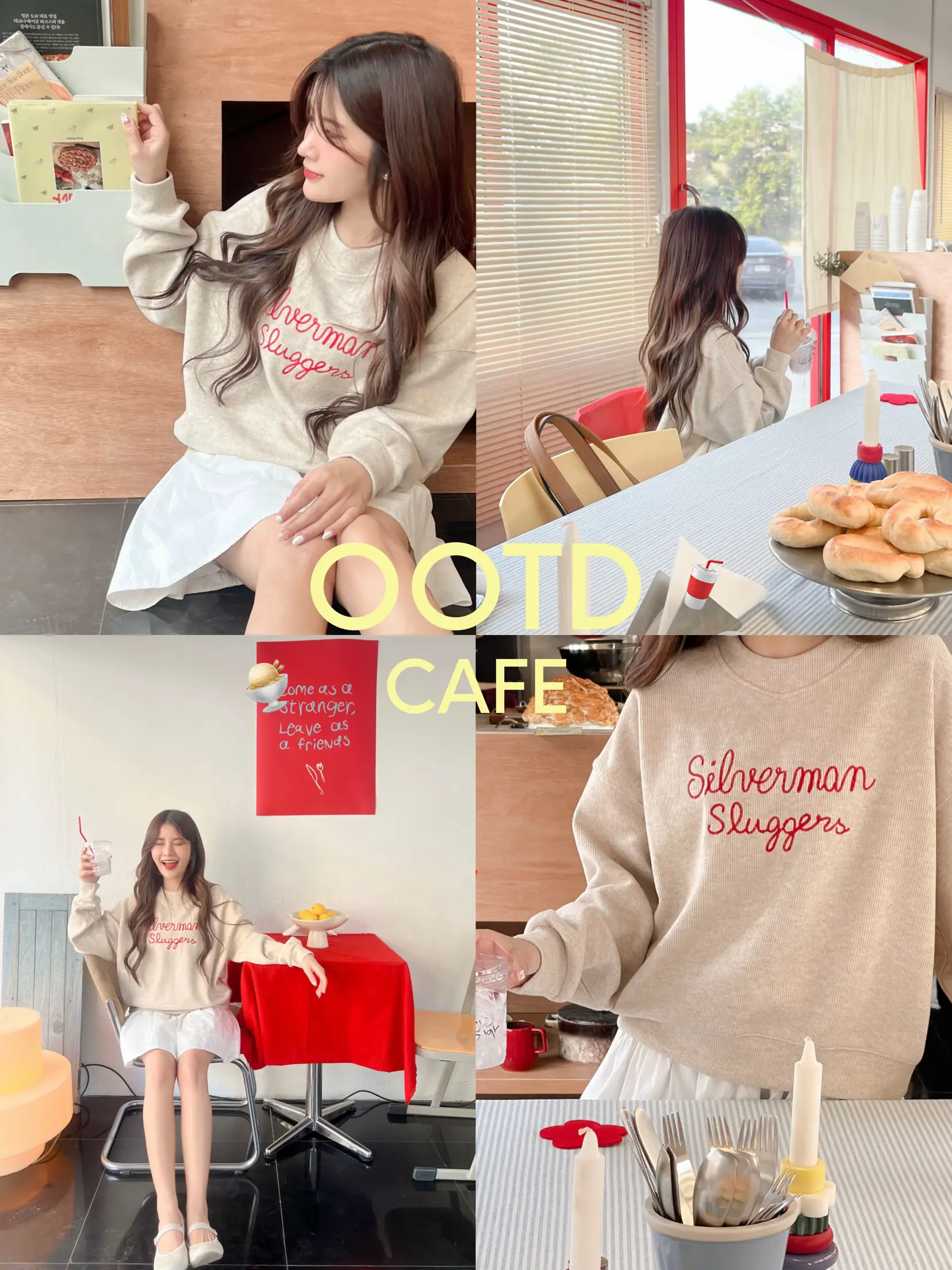 OOTD : CAFE LOOK แต่งตัวสไตล์สาวเกา 🥤 | แกลเลอรีที่โพสต์โดย Khaimook | Lemon8
