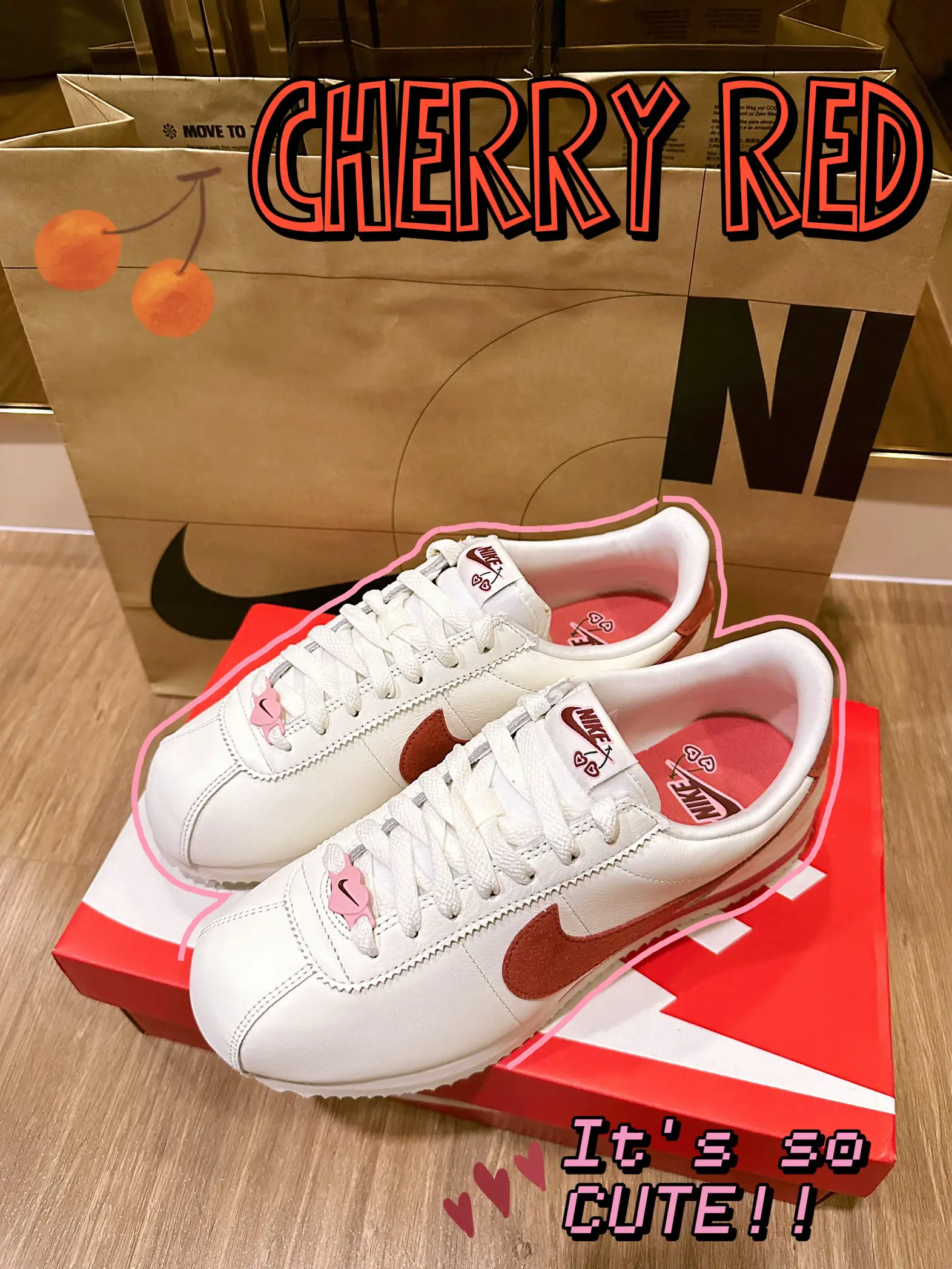 Nike Cortez Valentine 2024 🍒💖 | แกลเลอรีที่โพสต์โดย naylynn | Lemon8