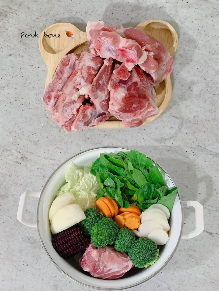 น้ำสต๊อกผักรวมกระดูกหมูซุป | แกลเลอรีที่โพสต์โดย letsgomame | Lemon8