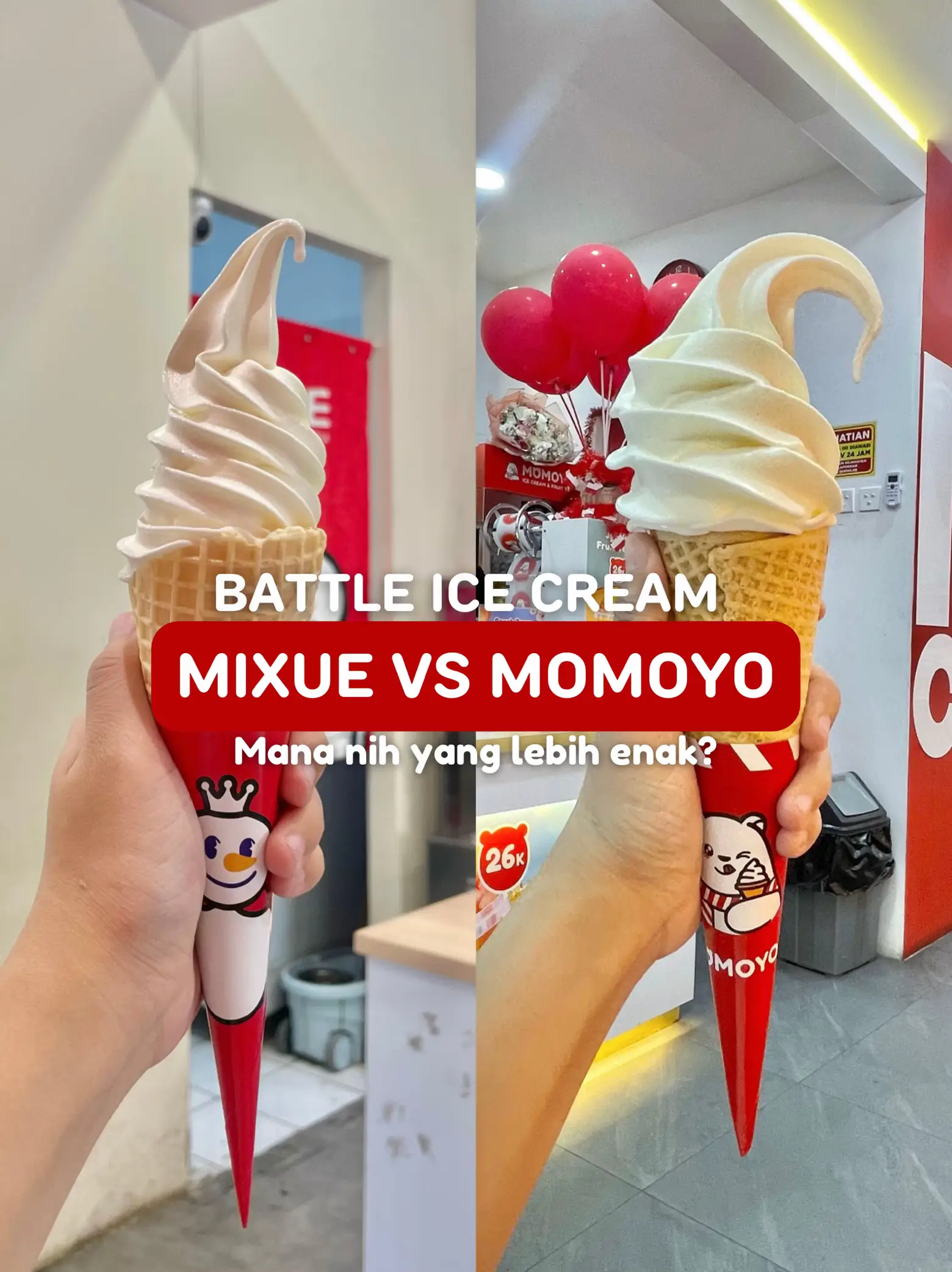 BATTLE ICE CREAM MIXUE VS MOMOYO🍦😋 | Galeri diposting oleh Janice ...