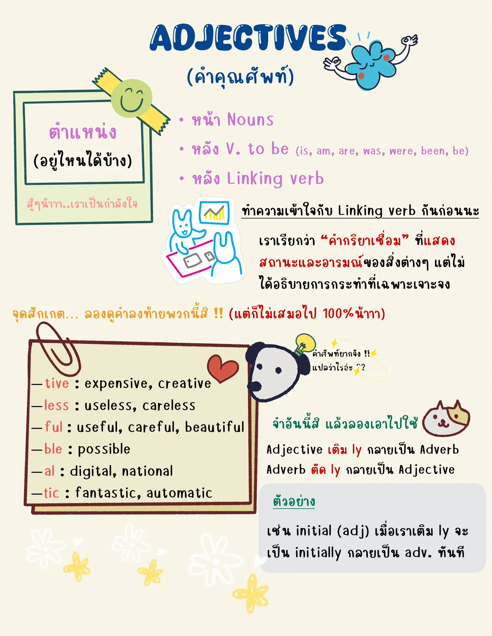 Adjective (คำคุณศัพท์) ง่ายนิดเดียว !! | แกลเลอรีที่โพสต์โดย ☆*:.｡GIFT ...
