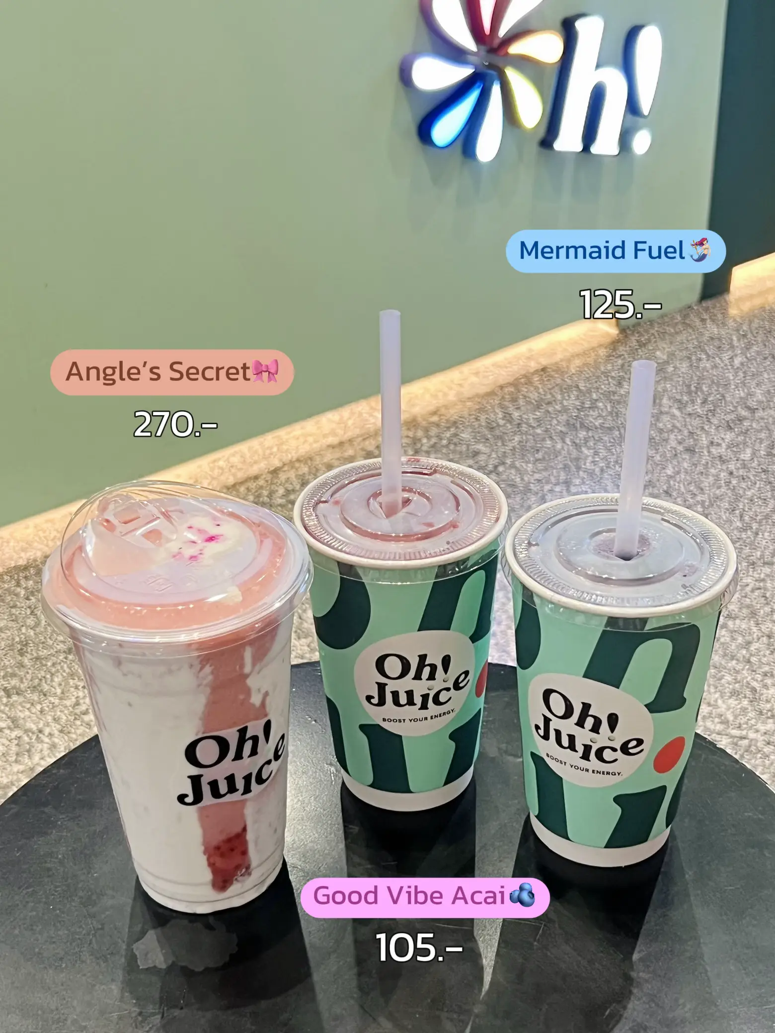 Oh juice! งบ 1 แบงก์ม่วง🫐🍋🥥 สั่งเมนูไหนได้บ้าง! | แกลเลอรีที่โพสต์โดย ...