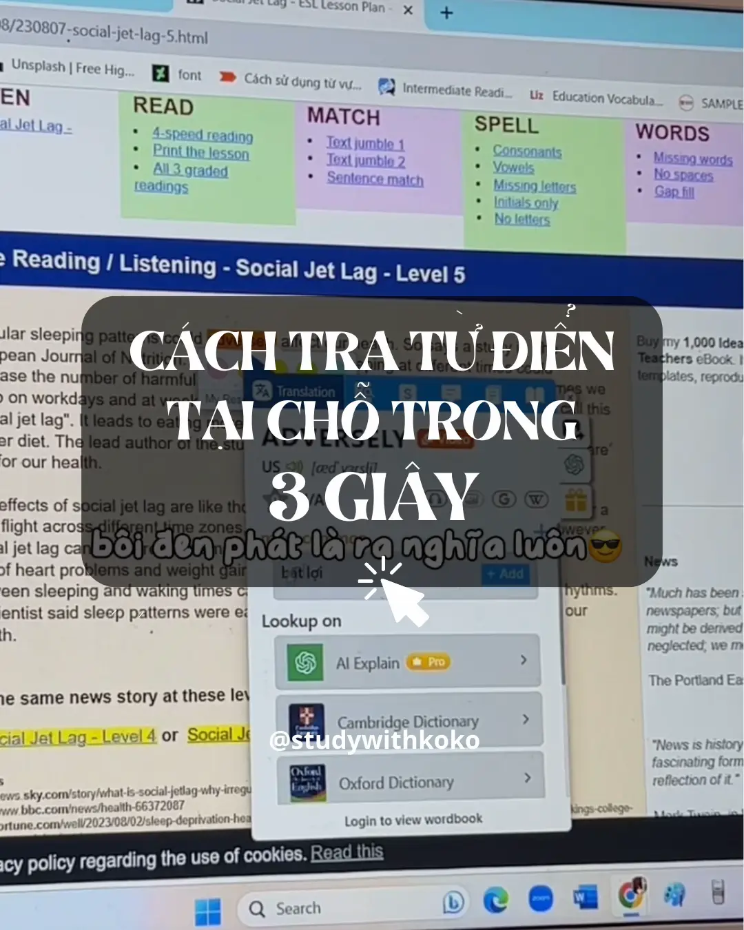 Cách tra từ điển tại chỗ trong 3 GIÂY | Bộ sưu tập do Phanh tiếng anh ...