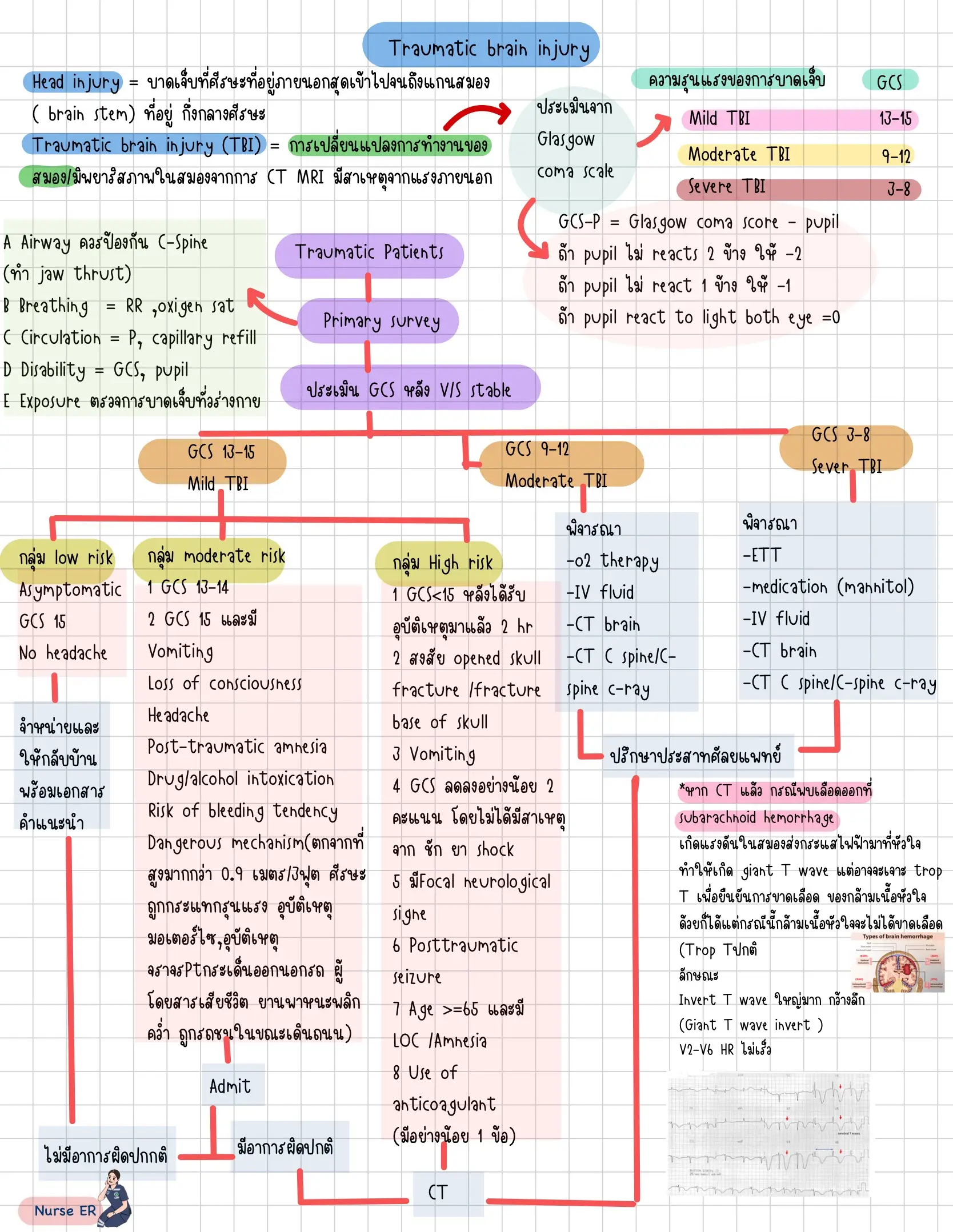 Traumatic brain injury สรุป กา | แกลเลอรีที่โพสต์โดย Nurse ER | Lemon8
