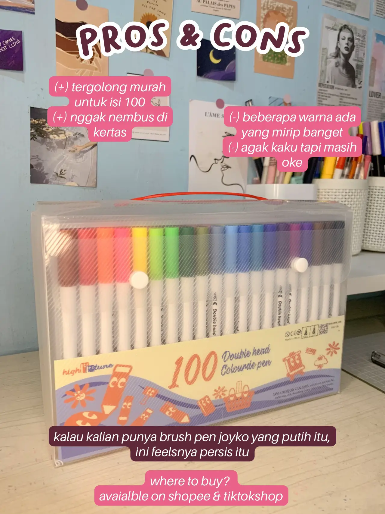 BRUSH PEN ISI 100 CUMA 100K-AN⁉️ | Galeri diposting oleh studyssha | Lemon8