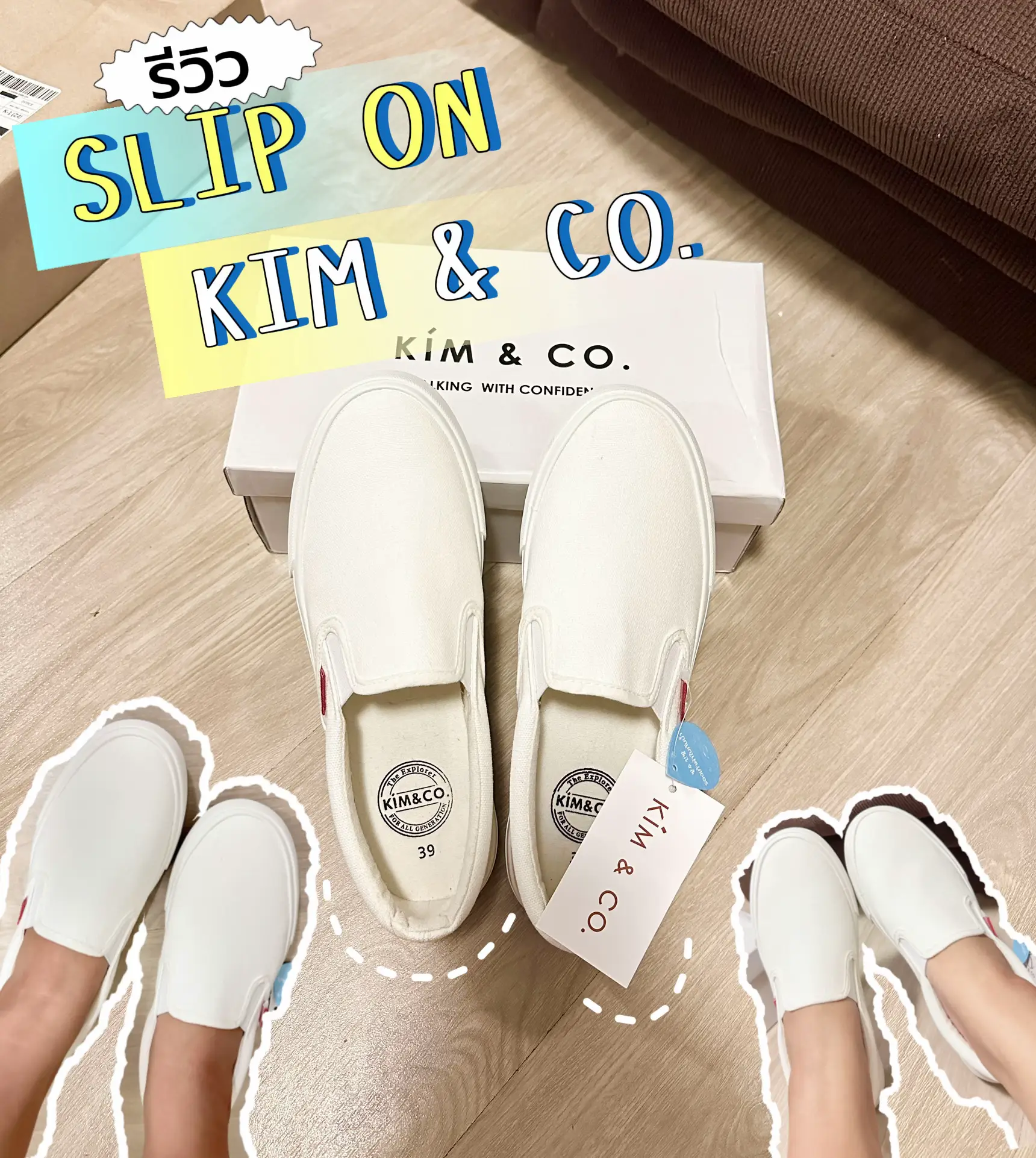 ป้ายยารองเท้าสีขาว KIM&CO. | แกลเลอรีที่โพสต์โดย ταωαи | Lemon8