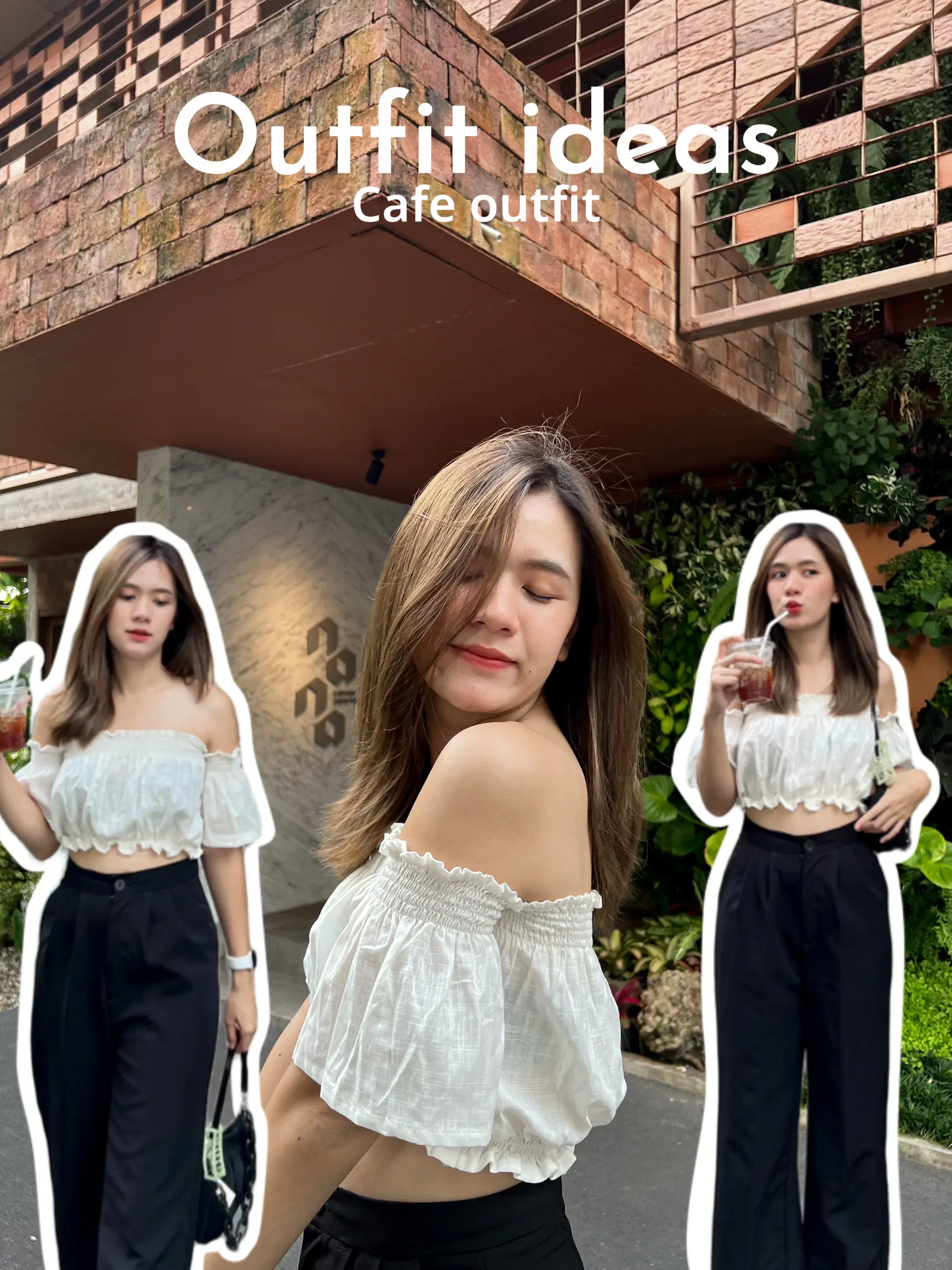 Outfit Ideas แต่งตัวไปคาเฟ่ง่ายๆตามสไตล์คนขี้เกียจแต่ปัง🖤🤍 แกลเลอรีที่โพสต์โดย Mekamm Lemon8
