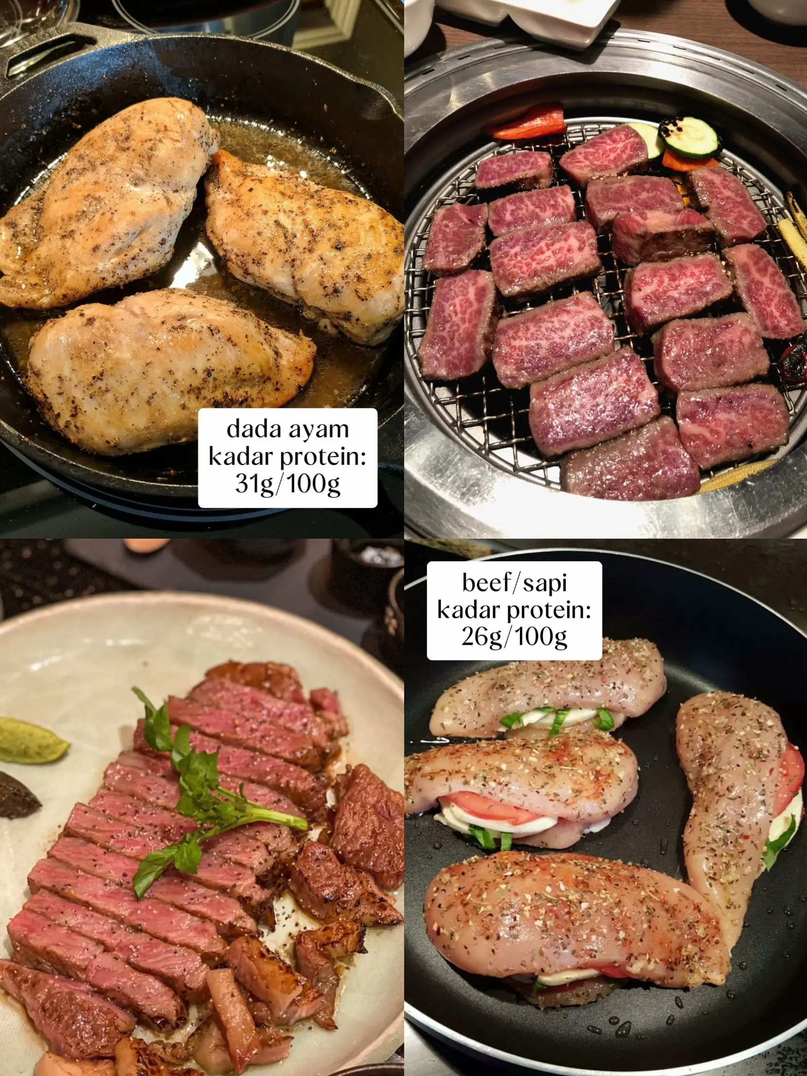 ‼️4 DAGING DGN KANDUNGAN PROTEIN TINGGI UTK DIET🏋🏼‍♀️🥩 | Galeri ...