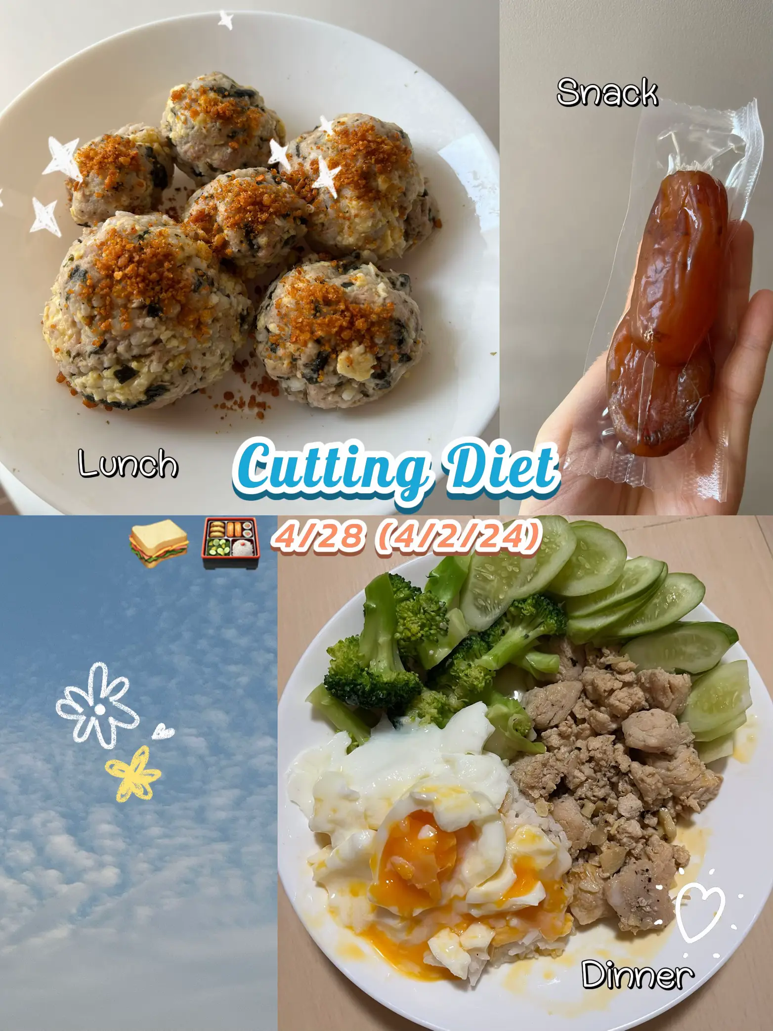 Cutting Diet 4/28 ~1,300 kcal | แกลเลอรีที่โพสต์โดย Ji ᜊ₍ᐢ. ̫.ᐢ₎ | Lemon8