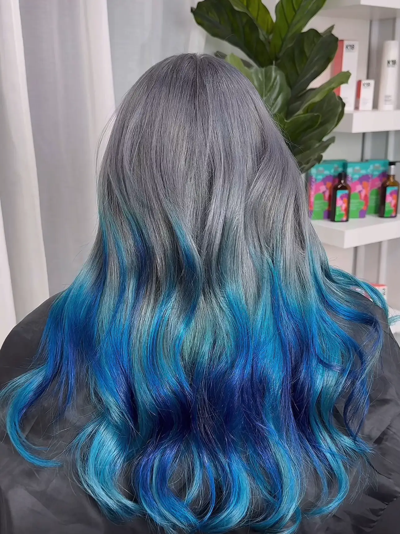 Smoke gray color💨สีผมพร้อมดิปปลายน้ำเงิน อินเนอร์ฟ้าคราม | แกลเลอรีที่ ...