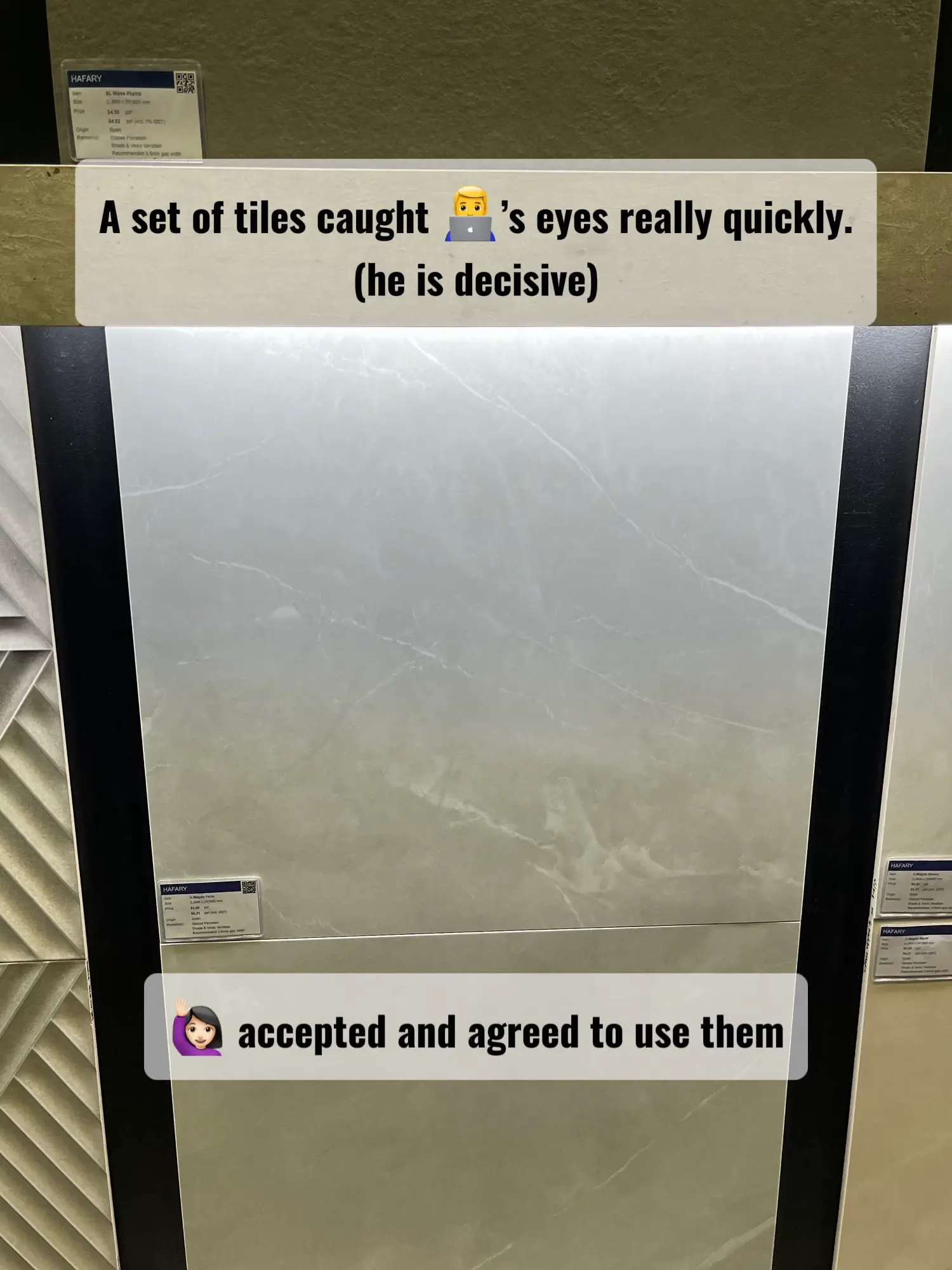 Our not-so-typical tile selection experience 💨🫢🧱 | Gallery posted by B&E | Lemon8