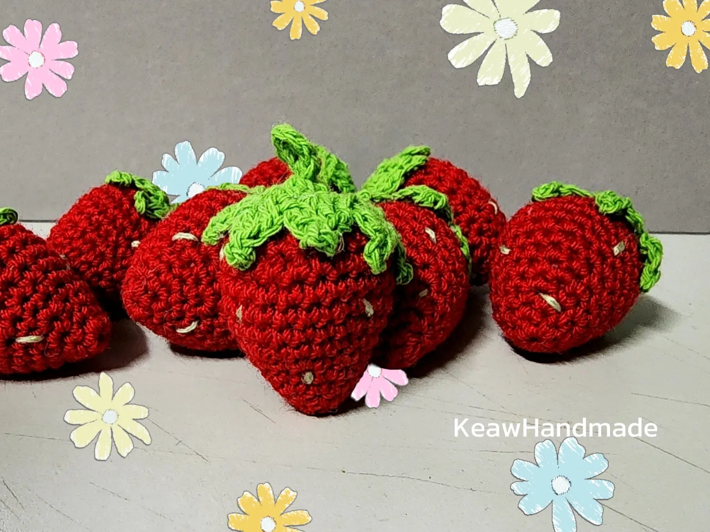 PATTERN MINI STRAWBERRY .🍓 | แกลเลอรีที่โพสต์โดย KEAWHANDMADE | Lemon8