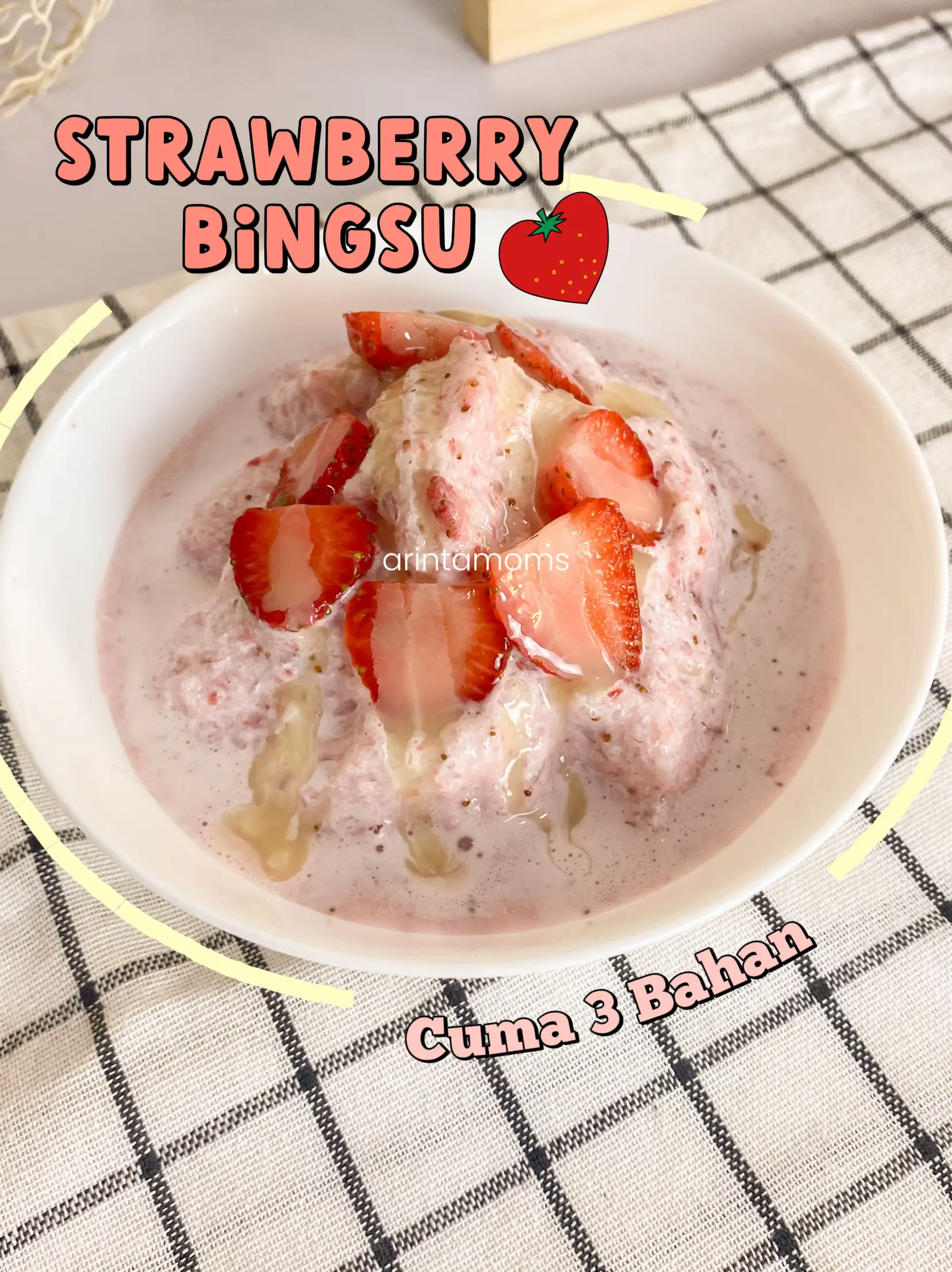 Strawberry Bingsu ala Korea 🍓🍓 | Galeri diposting oleh Arinta Moms | Lemon8