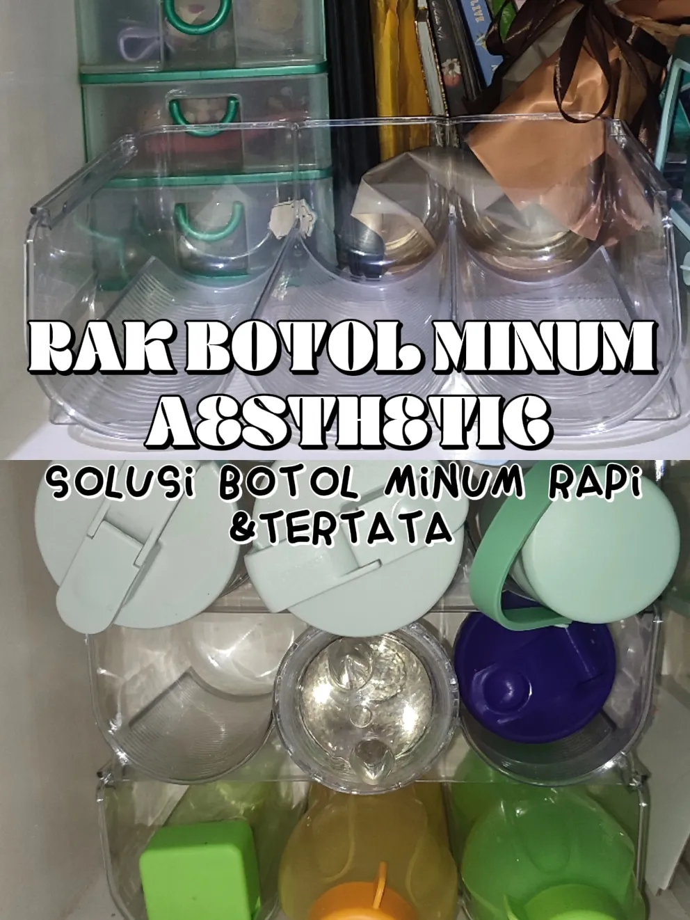 RAK BOTOL MINUM AESTHETIC | Galeri diposting oleh pallets_ | Lemon8