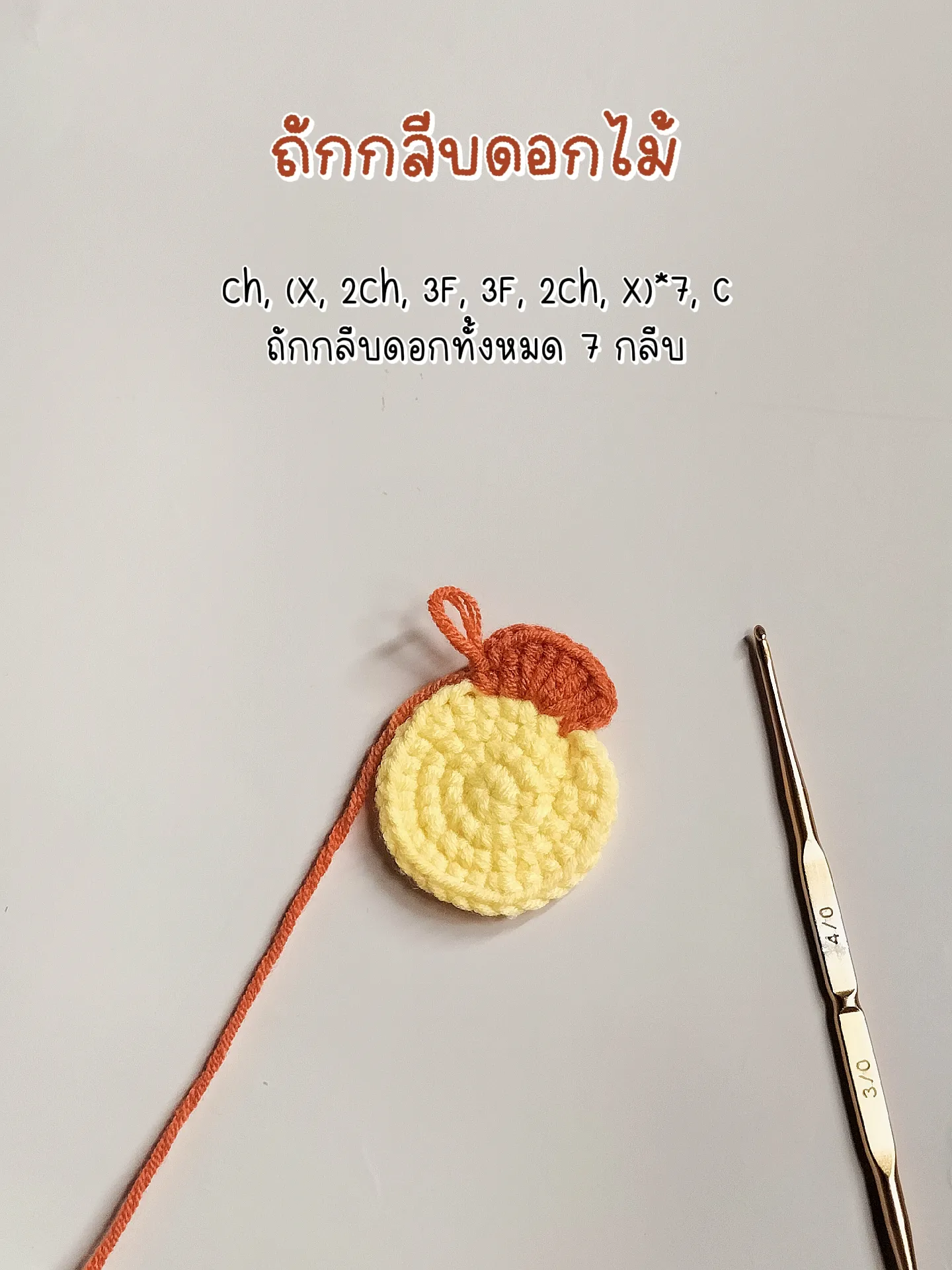 🌼 ถักพวงกุญแจดอกไม้ยิ้มแฉ่ง | แกลเลอรีที่โพสต์โดย LittleStitch | Lemon8