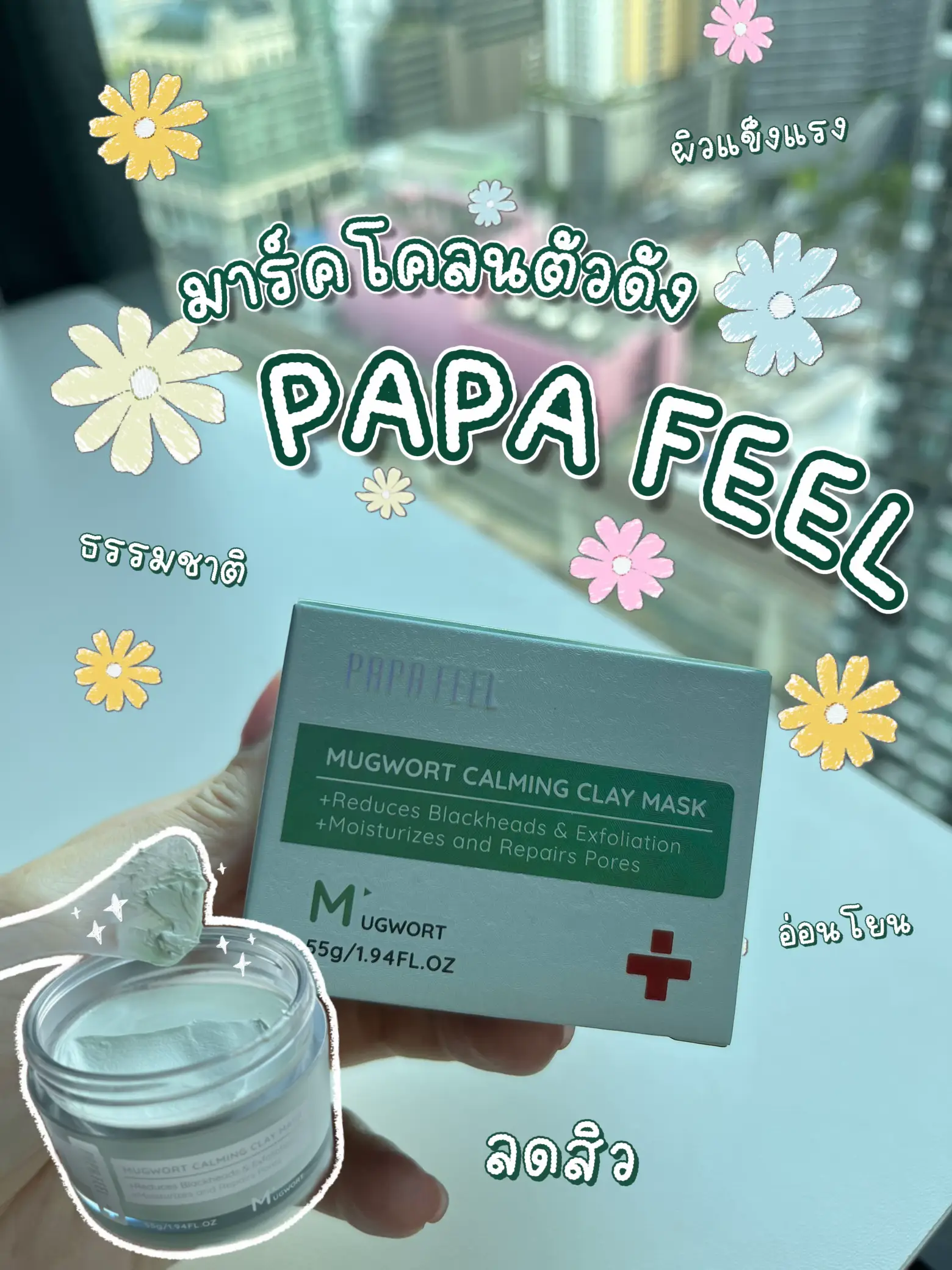 🌿บอกลาสิว ผิวมัน และรอยแดงง่ายๆ ด้วยมาร์กโคลน PAPA FEEL | แกลเลอรีที่ ...