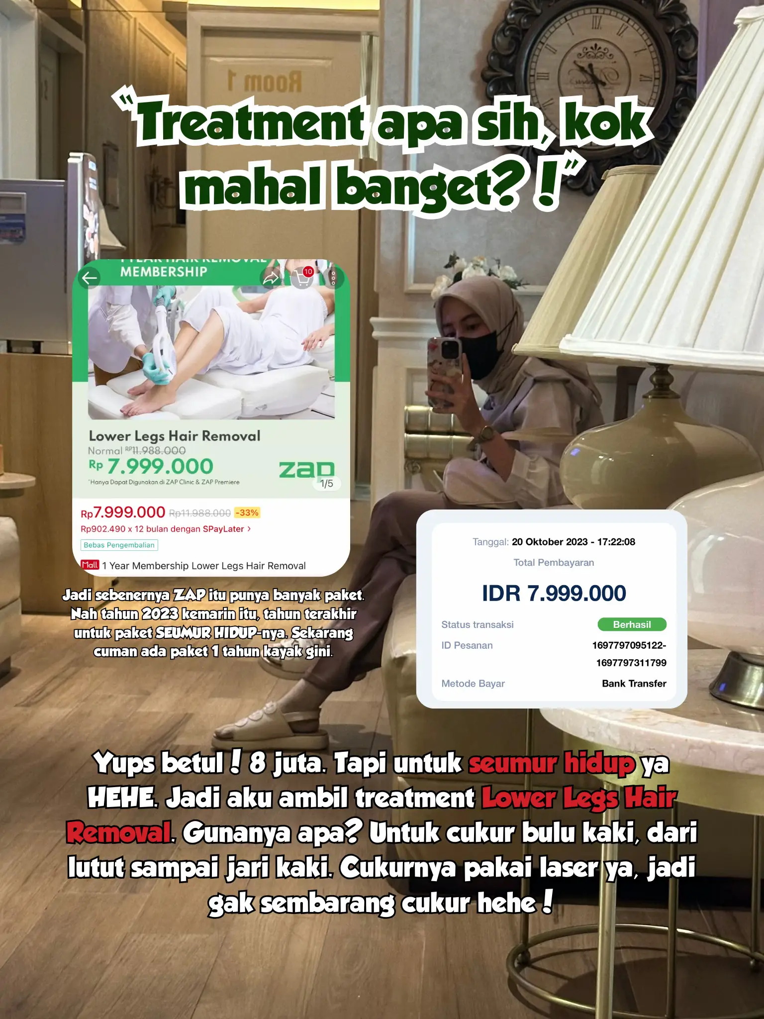 CUKUR BULU KAKI ABIS 8 JUTA!! WORTH IT BENERAN? | Galeri diposting oleh Nadiah A | Lemon8