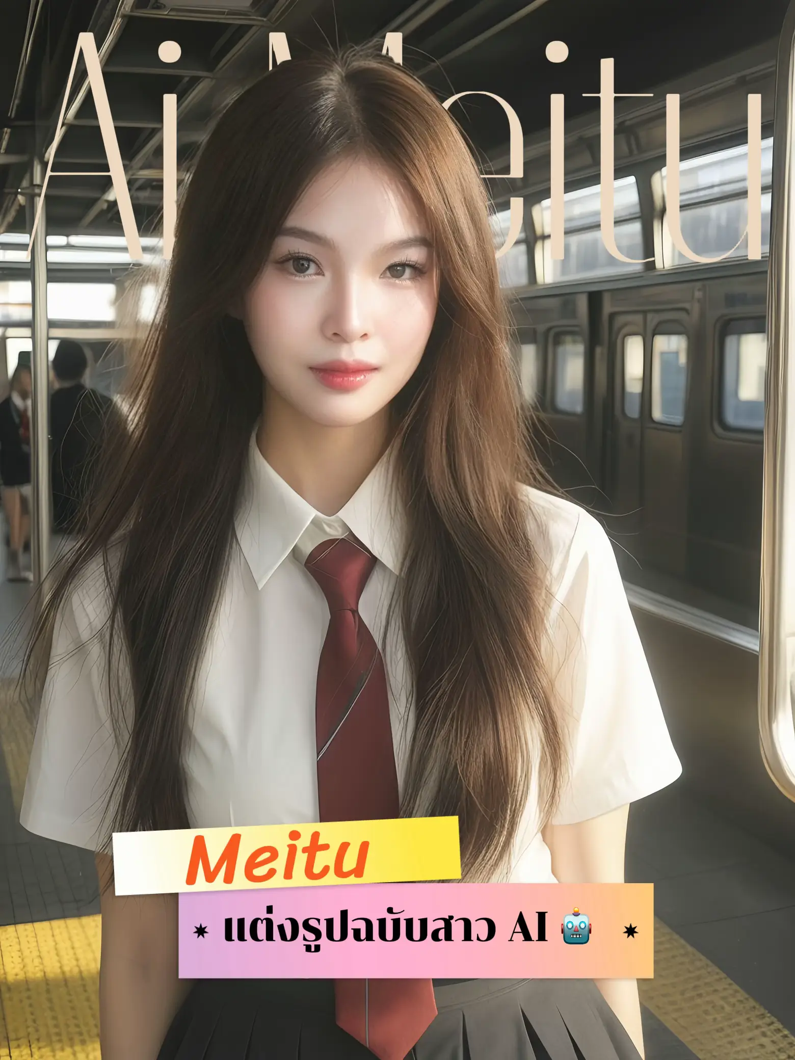 แชร์ลูกเล่นใหม่ feature AI แอพ Meitu 🤖🤖 | แกลเลอรีที่โพสต์โดย pimma 🦢🕯️ | Lemon8