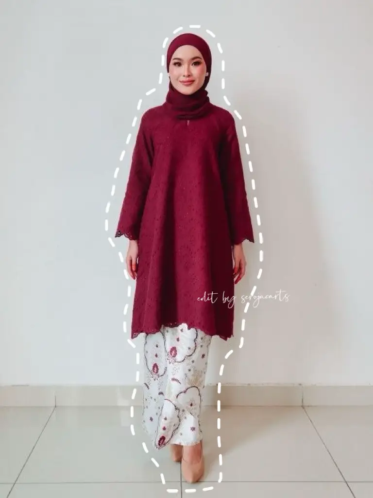 BAJU RAYA IDEAS (MAROON) | Galeri disiarkan oleh serojacarts | Lemon8