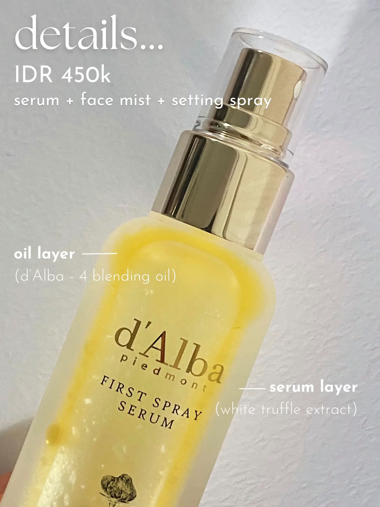 All in One Serum & Setting Spray: d’Alba Piedmont | Galeri diposting ...