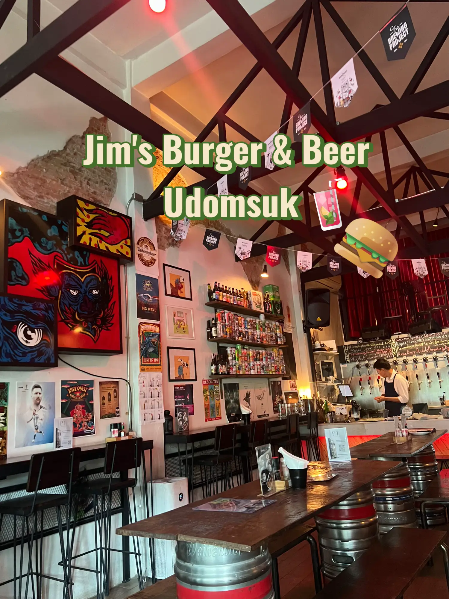 Jim's Burger & Beer Udomsuk | แกลเลอรีที่โพสต์โดย ไอซ์ ดาอิ 🐰🌦️ | Lemon8