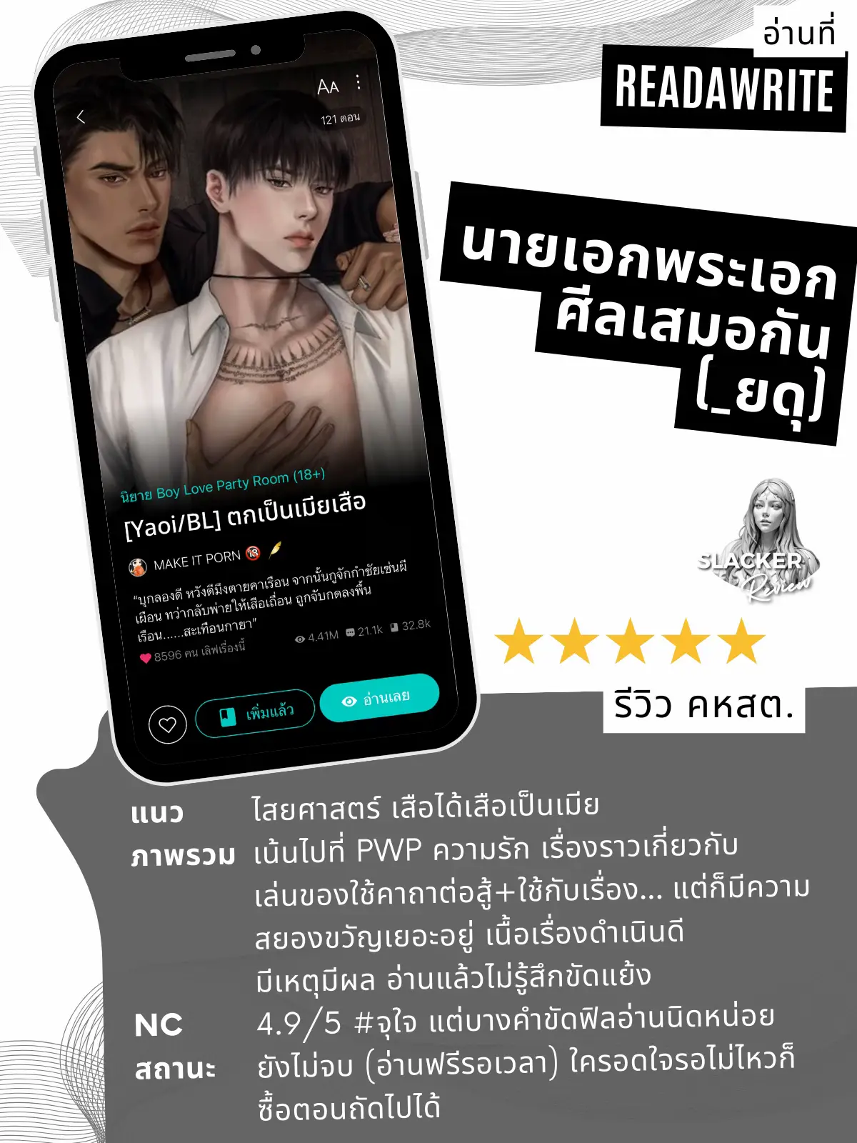 แนะนำนิยาย สายเลือดสาด(ที่ไม่เจ็บ) BL/Yaoi | แกลเลอรีที่โพสต์โดย Slacker review | Lemon8