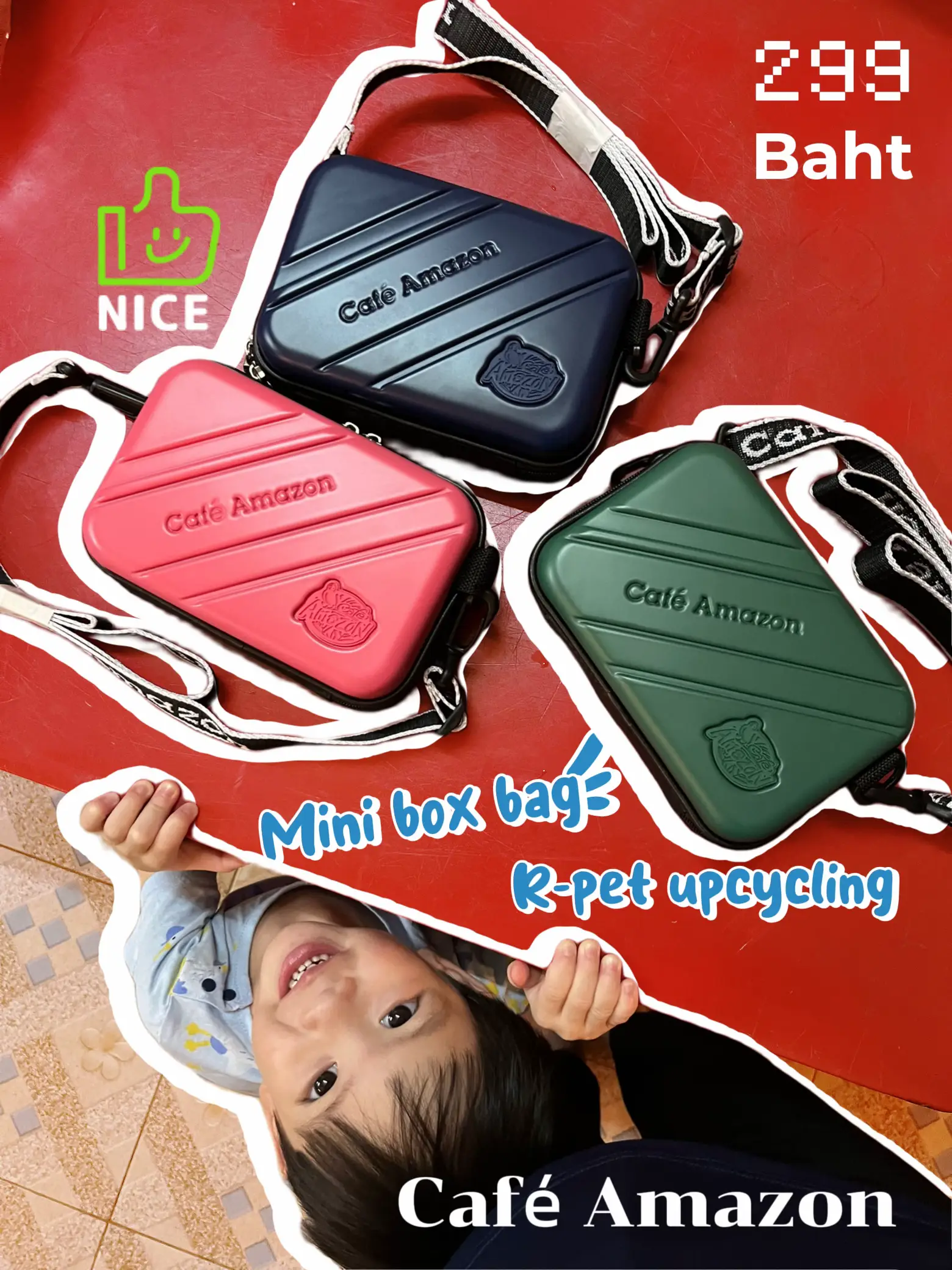 Mini box bag (cafe amazon) | แกลเลอรีที่โพสต์โดย Kate.yasida | Lemon8