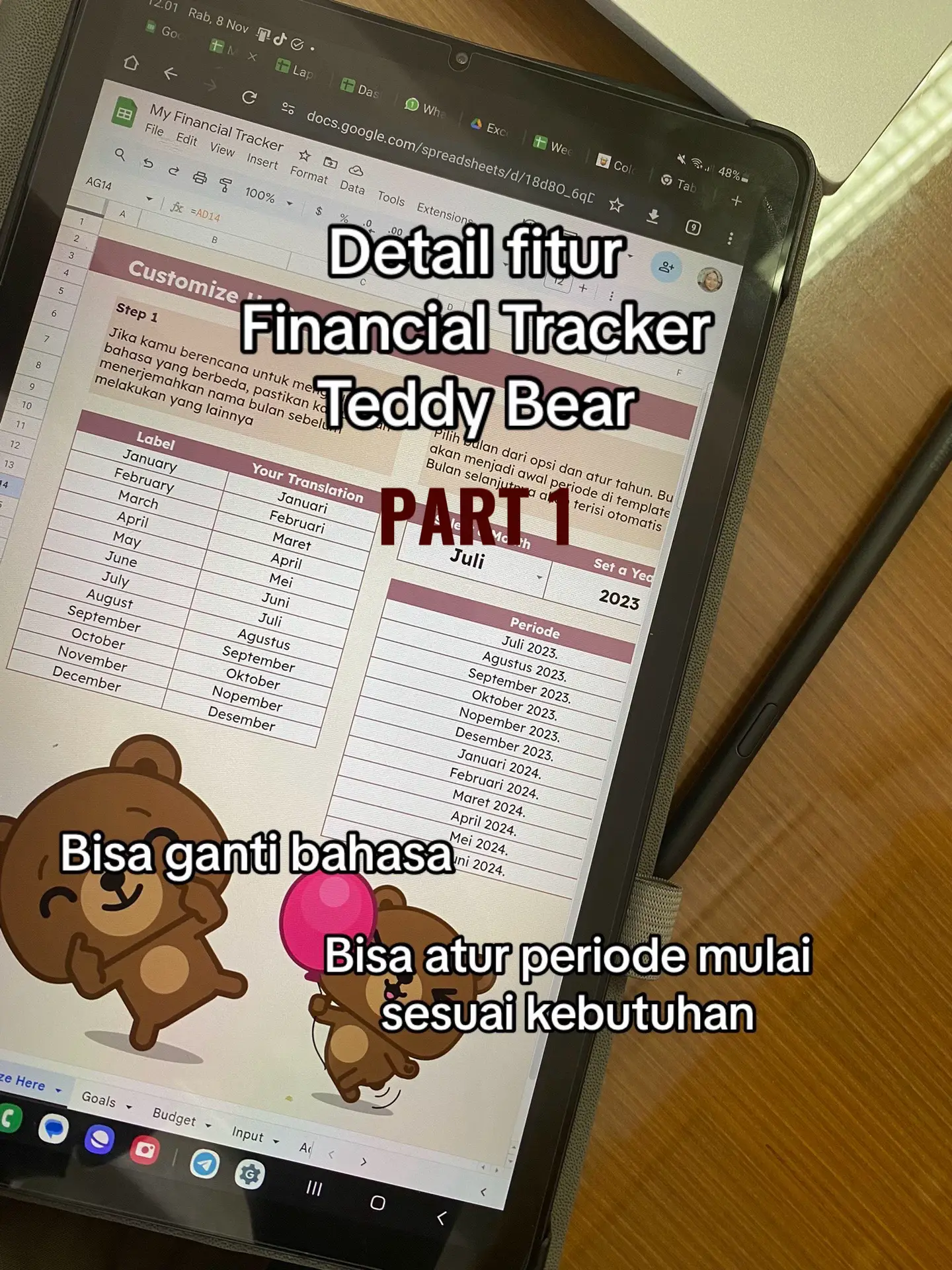 Fitur Financial Tracker Teddy Bear Edition | Galeri diposting oleh ExceLovers | Lemon8