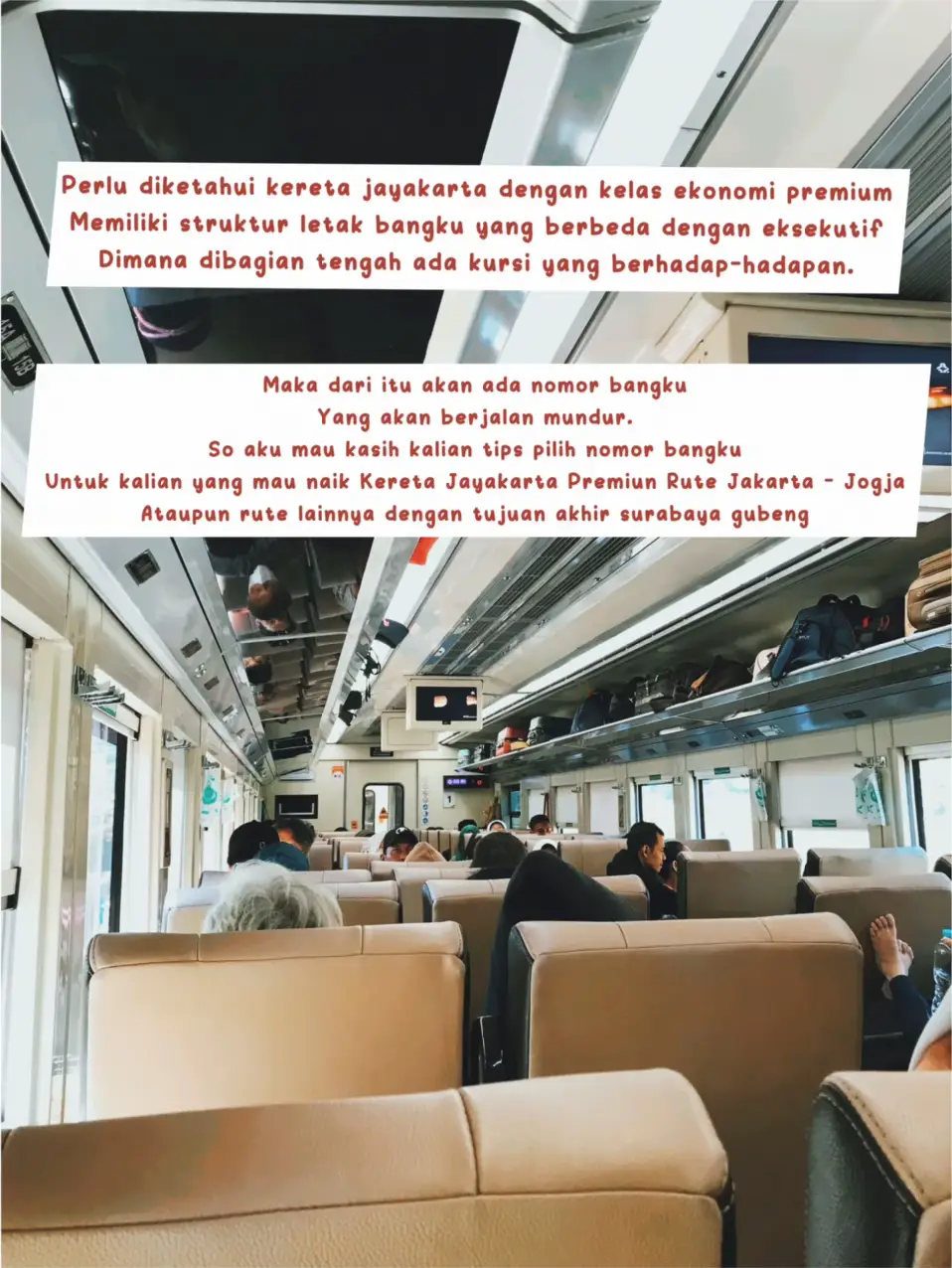 Pilih Kursi Yang Tepat Di Kereta Jayakarta Premium | Galeri diposting oleh Mutiaradewi | Lemon8