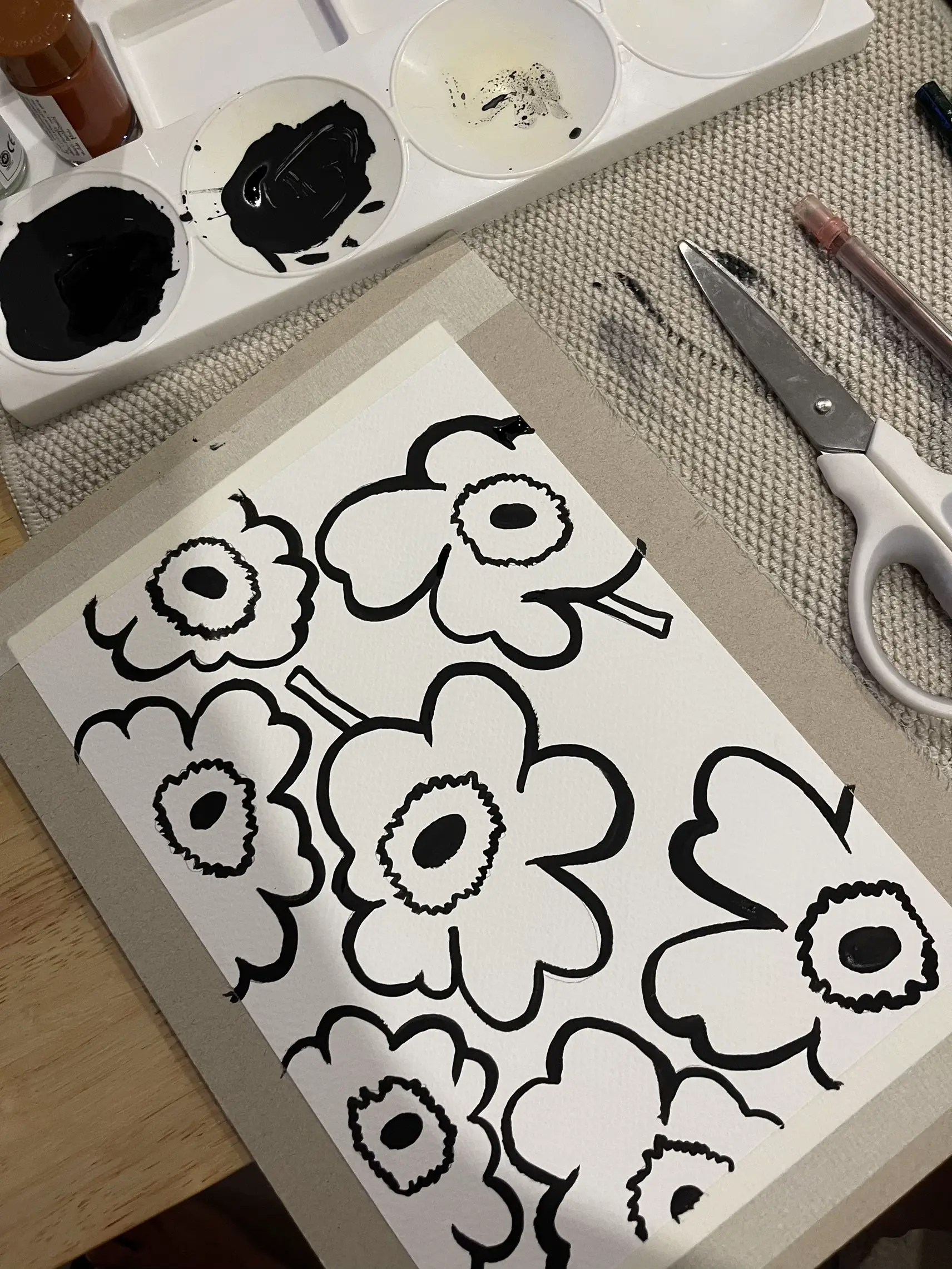 วาดรูปแต่งบ้าน ดอก unikko~Marimekko EP.2 | แกลเลอรีที่โพสต์โดย Maeban_muji | Lemon8
